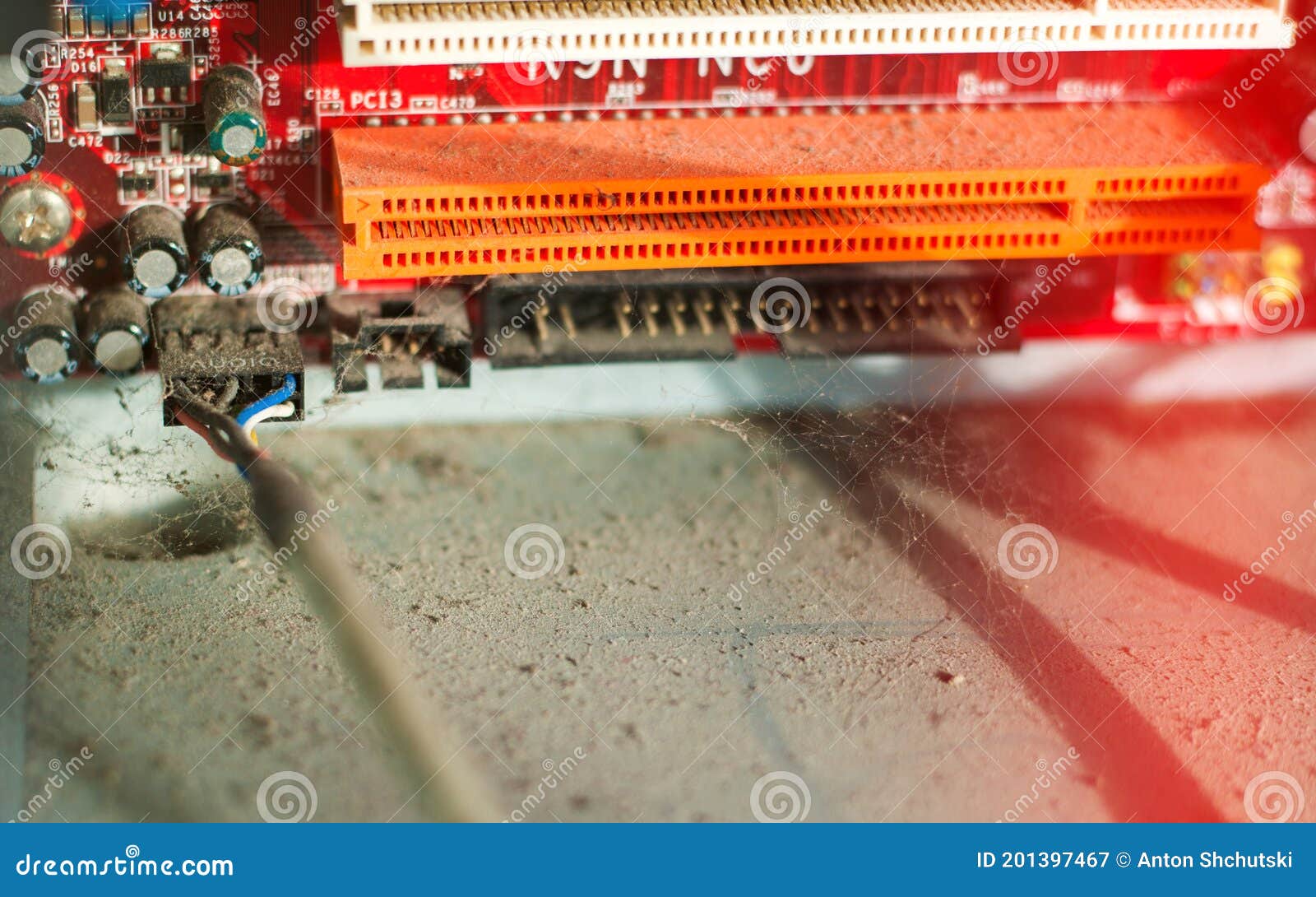 Old Computer System Unit with Dust and Spiderweb Inside Stock Image ...