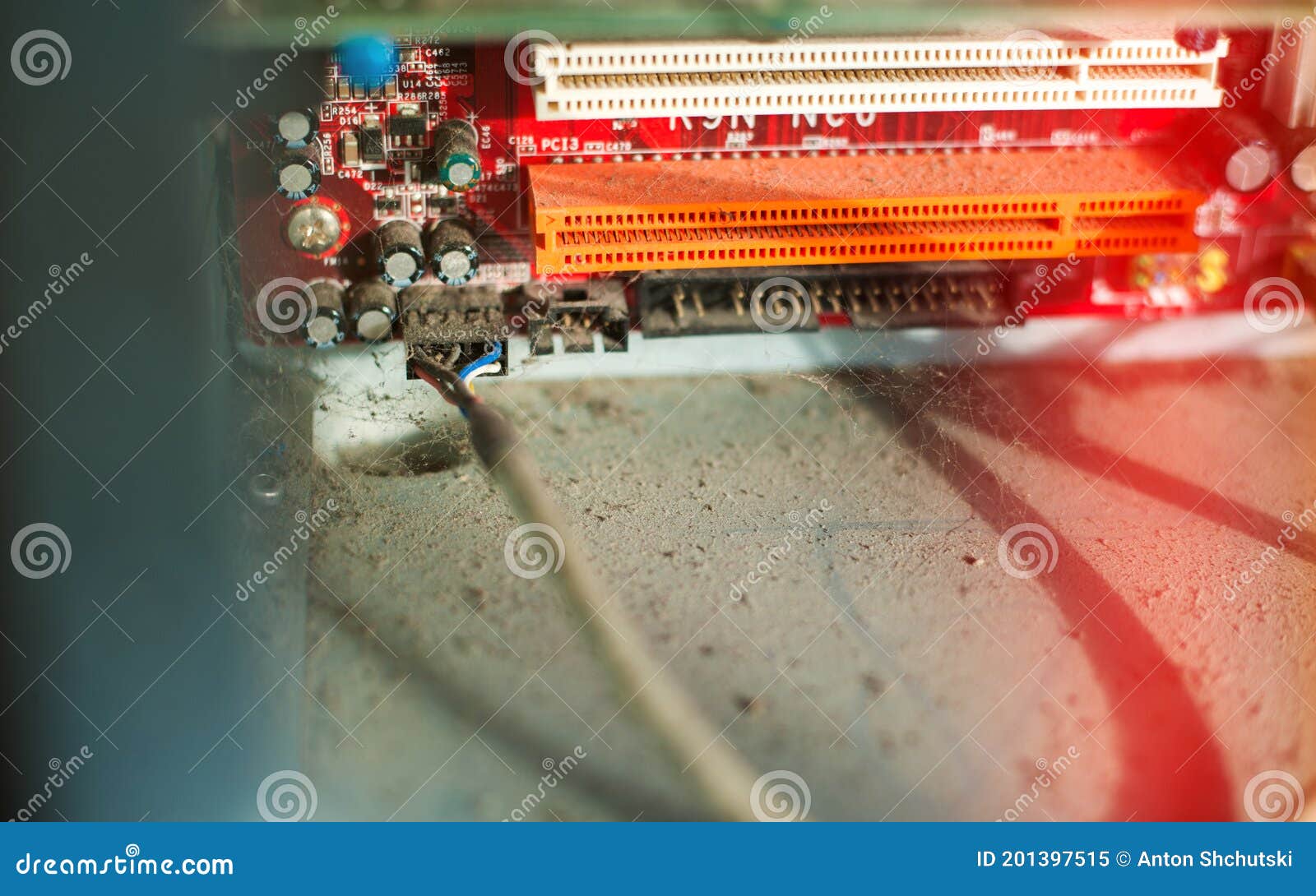 Old Computer System Unit with Dust and Spiderweb Inside Stock Image ...
