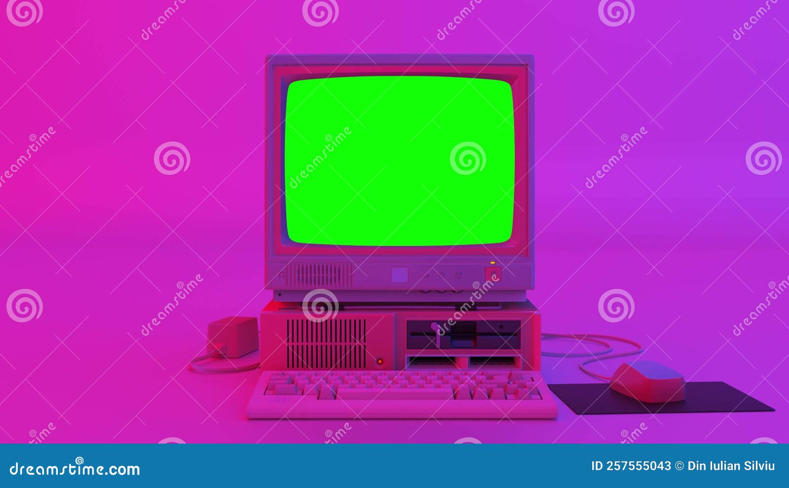 Old Computer Turn on and OFF with Modern Background Vintage PC 4k Stock ...