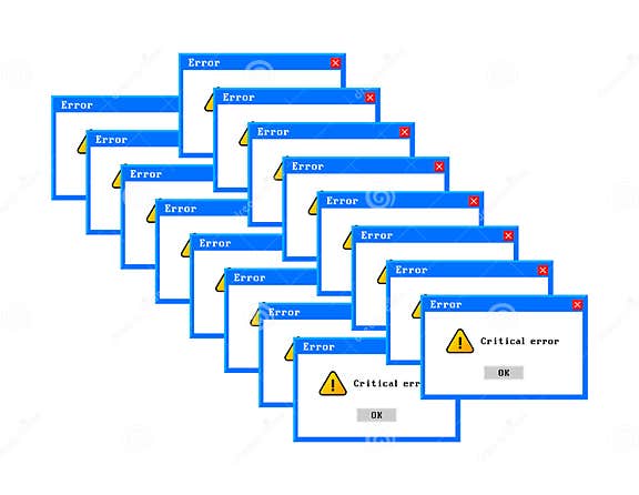 Old Computer Window, Critical Error. Blank Template Window in Retro ... Old Computer Window, Critical Error. Blank Template Window in Retro ...