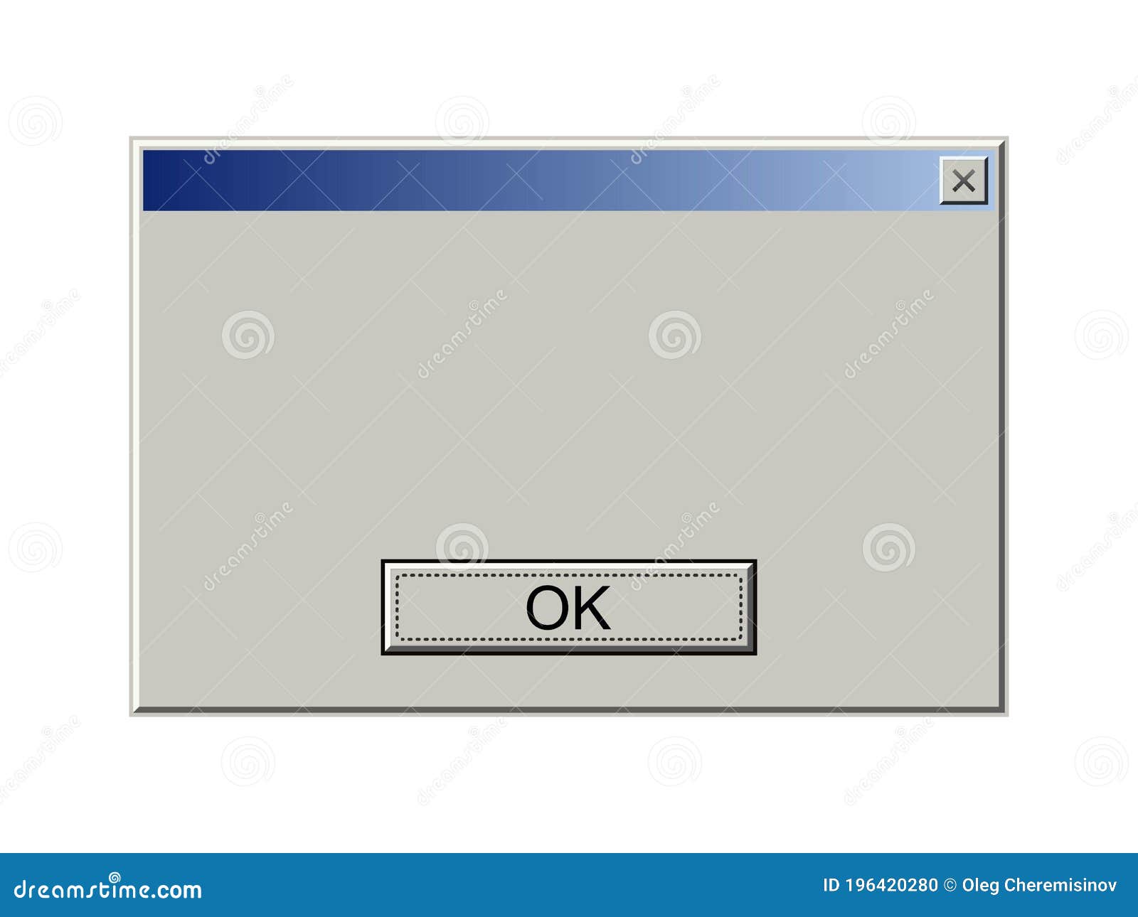 Old Computer Window with Error Message. Retro Pc Interface with Problem or Glitch, Vintage Web ...