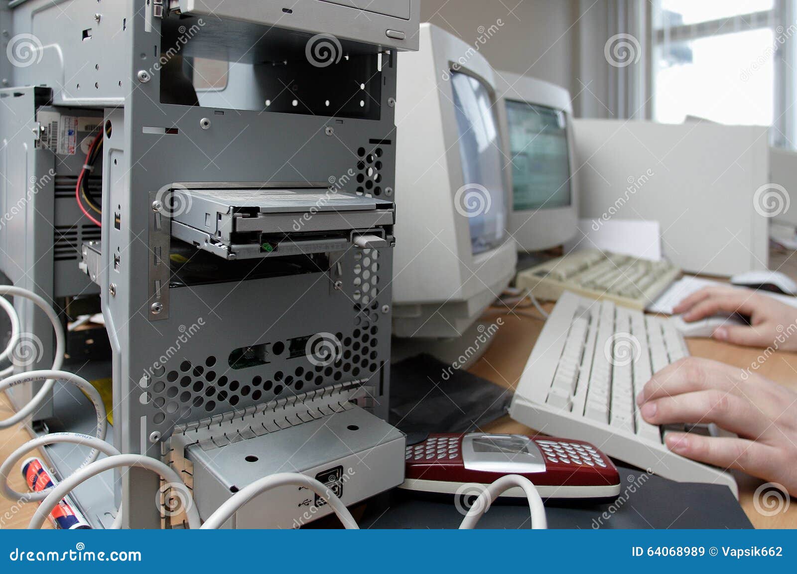 Old computers. stock image. Image of outdated, power - 64068989