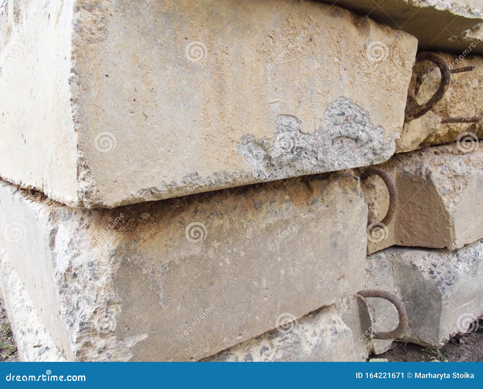 Old concrete blocks. stock image. Image of industrial - 164221671