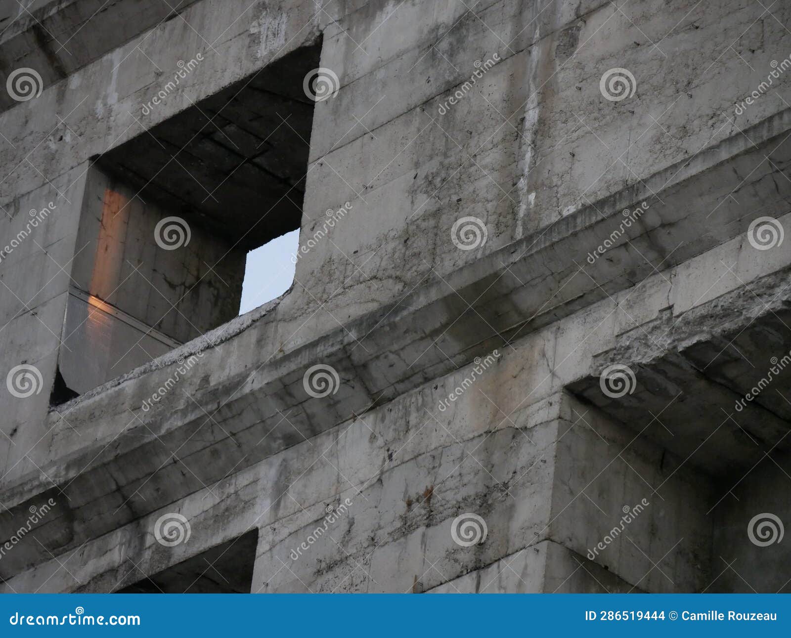 Old Concrete Building in Lorient, La Base, with Cracks Stock Photo ...