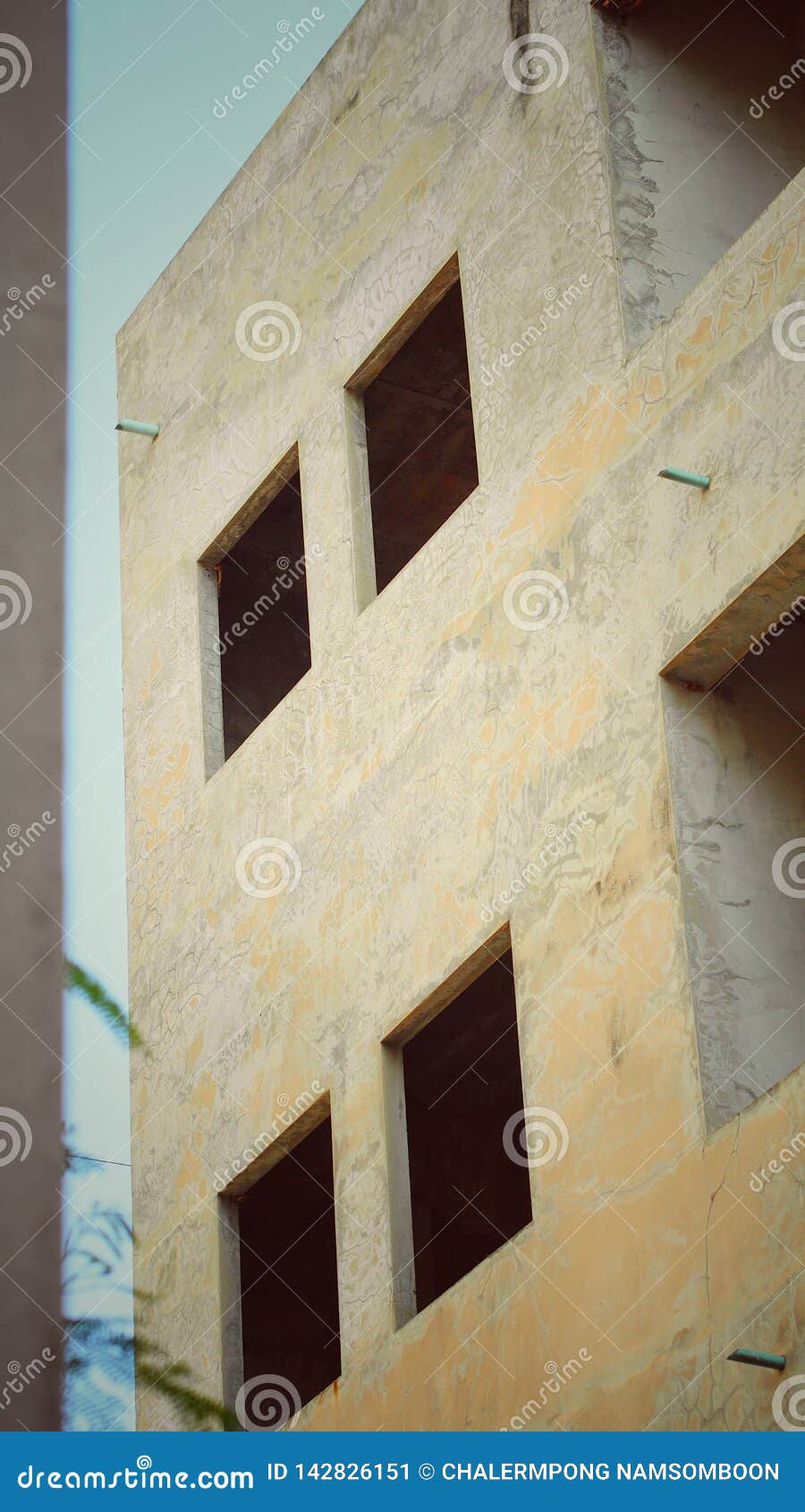 Old Concrete Building Structure on the Sky Background Stock Image ...