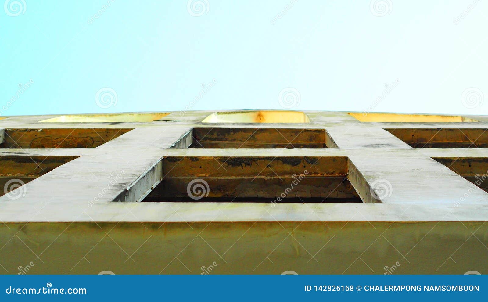 Old Concrete Building Structure on the Sky Background Stock Photo ...