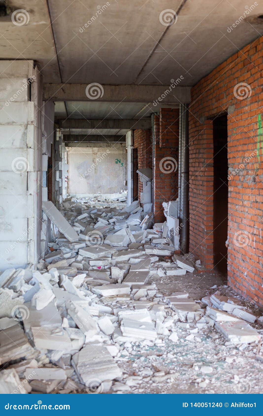 Old Concrete Collapsed Building. Stock Photo - Image of beautiful ...