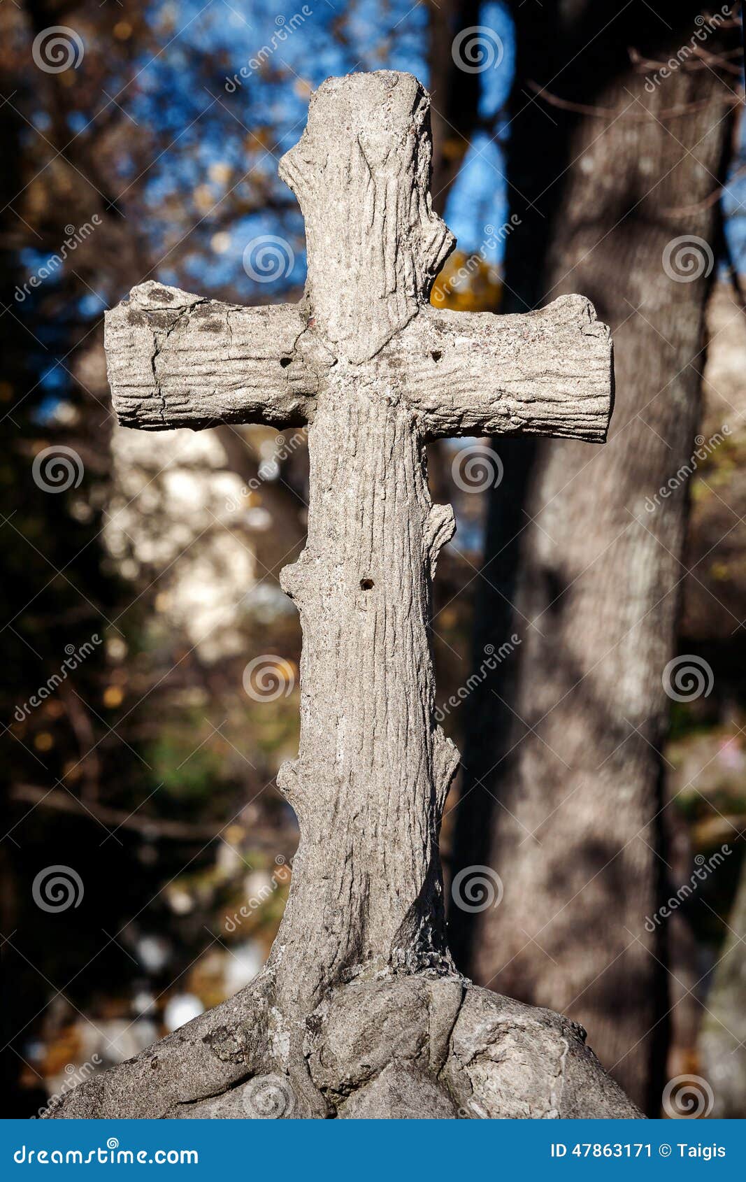 Concrete Cross Cemetery Royalty-Free Stock Photography | CartoonDealer ...