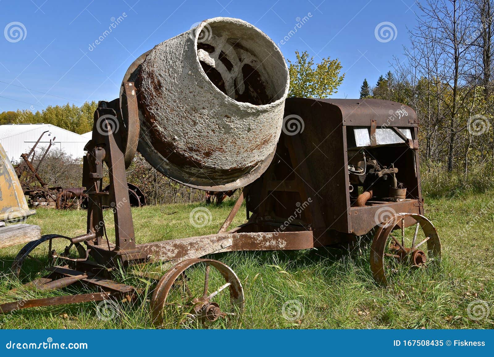 Old Ready-mix Machine on Wheels Stock Image - Image of vintage, nature ...