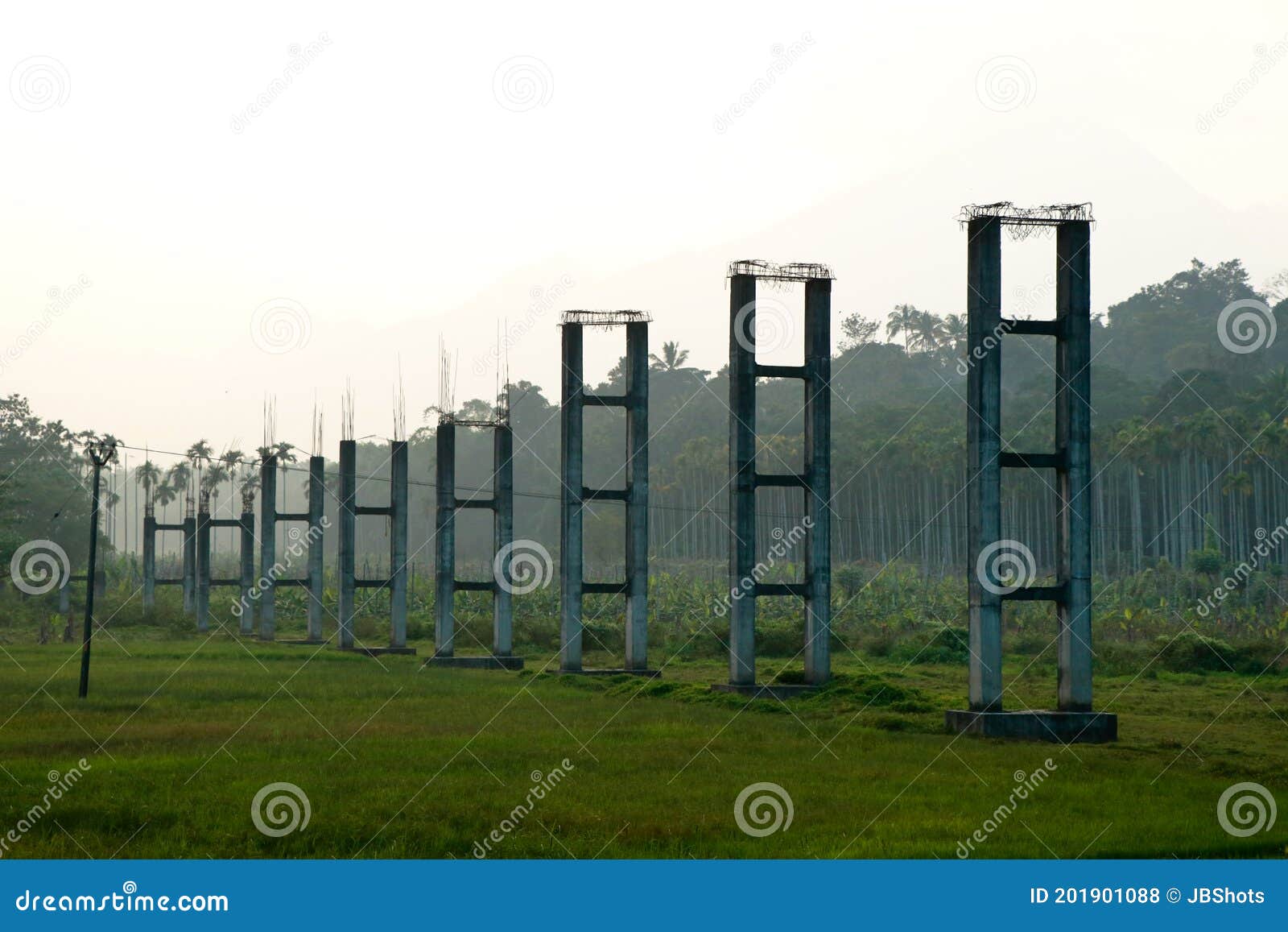 Old Concrete Pillars of Unfinished Water Canal Stock Photo - Image of ...