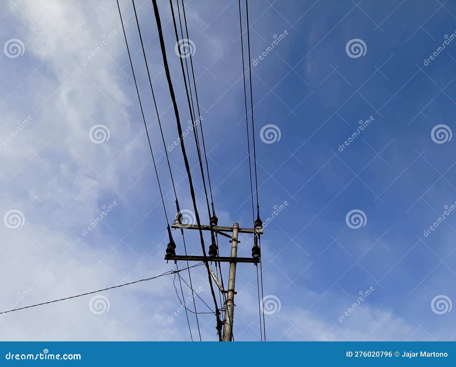 Concrete Power Line Post, Underground Power Cable Goes Into Overhead ...