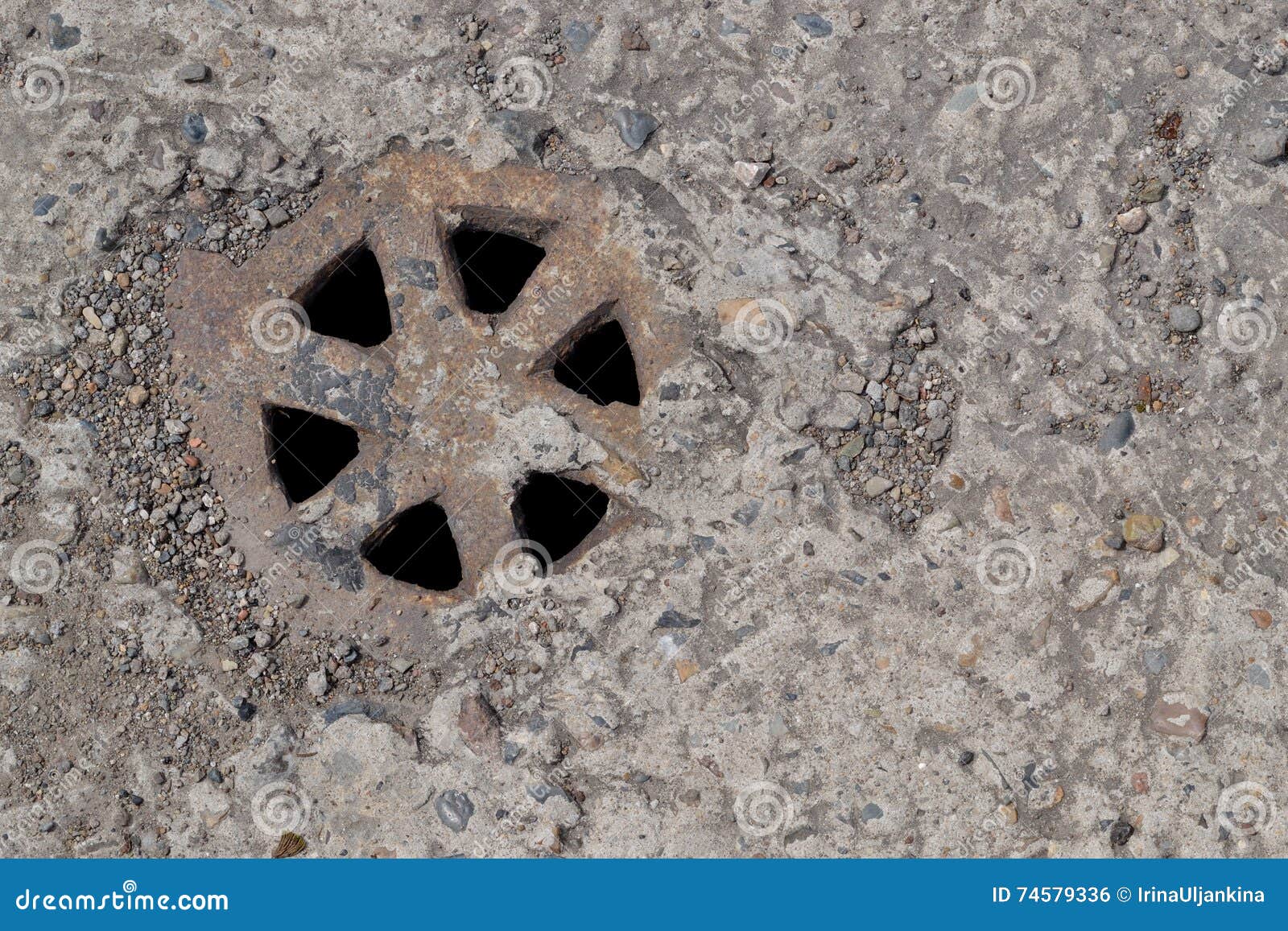 The Old Concrete Slab with a Hole. Abstract Background. Stock Photo ...