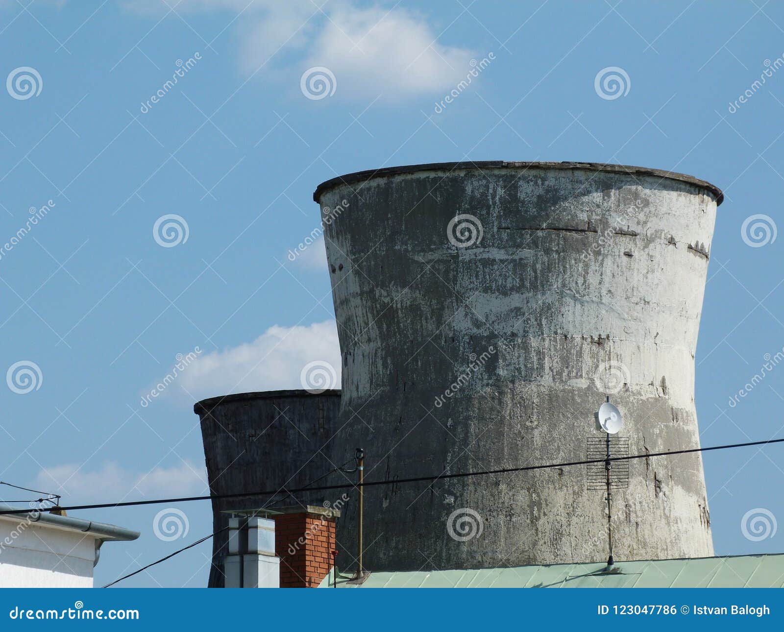 Old Concrete Stacks Under Blie Sky Stock Photo - Image of decay, stacks ...