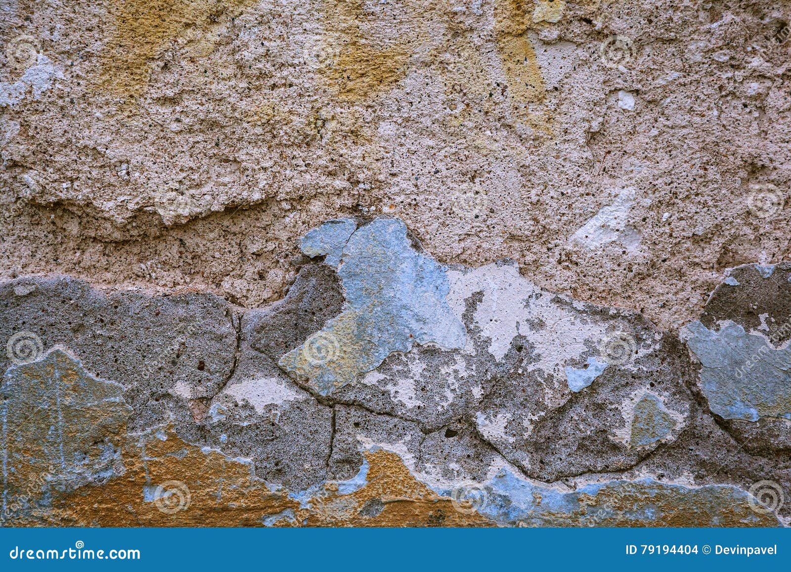 Old Concrete Wall, Crumbling Plaster Stock Photo - Image of pattern ...