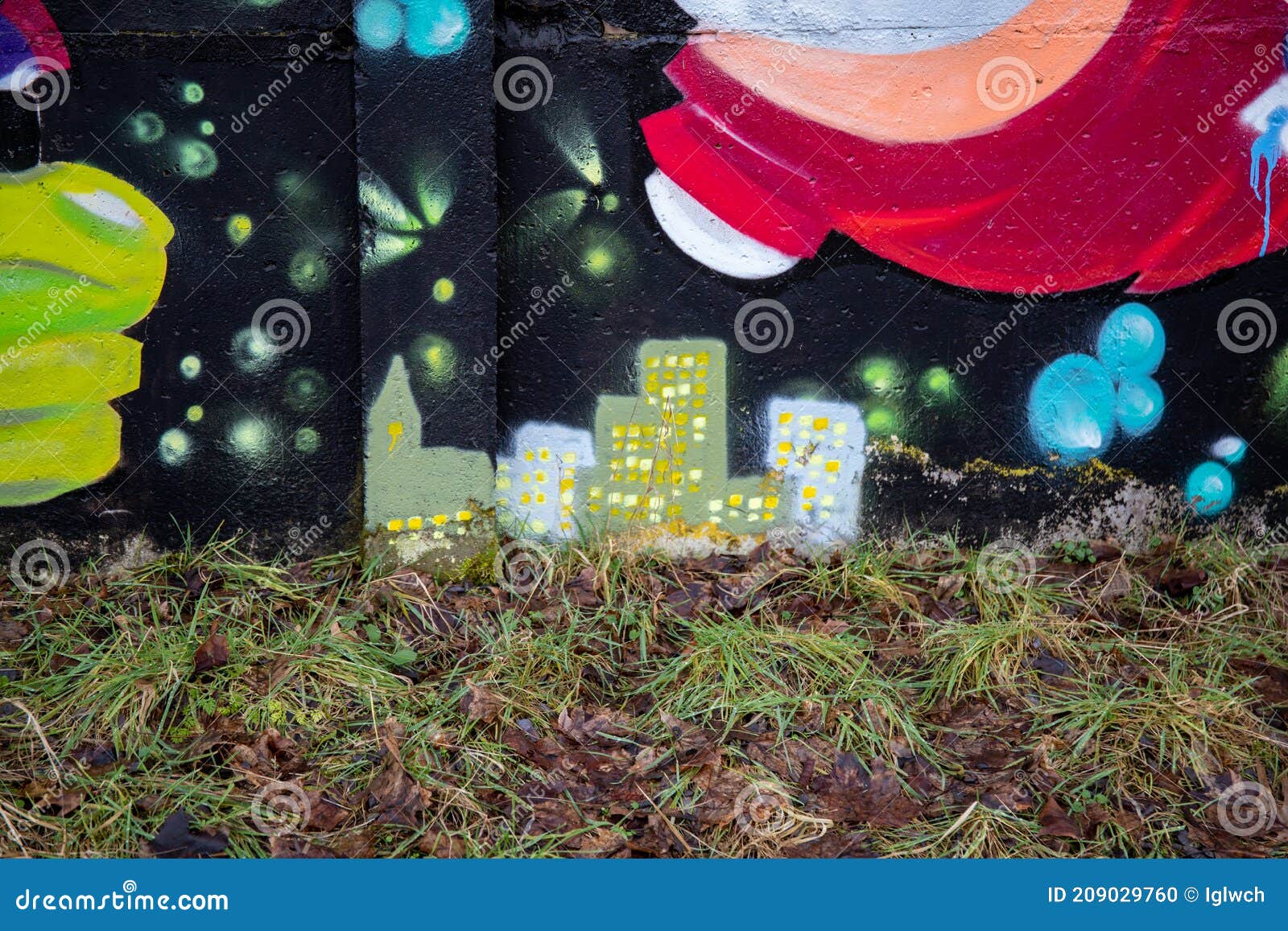 Old Concrete Wall in the Forest with Graffiti Background Editorial ...