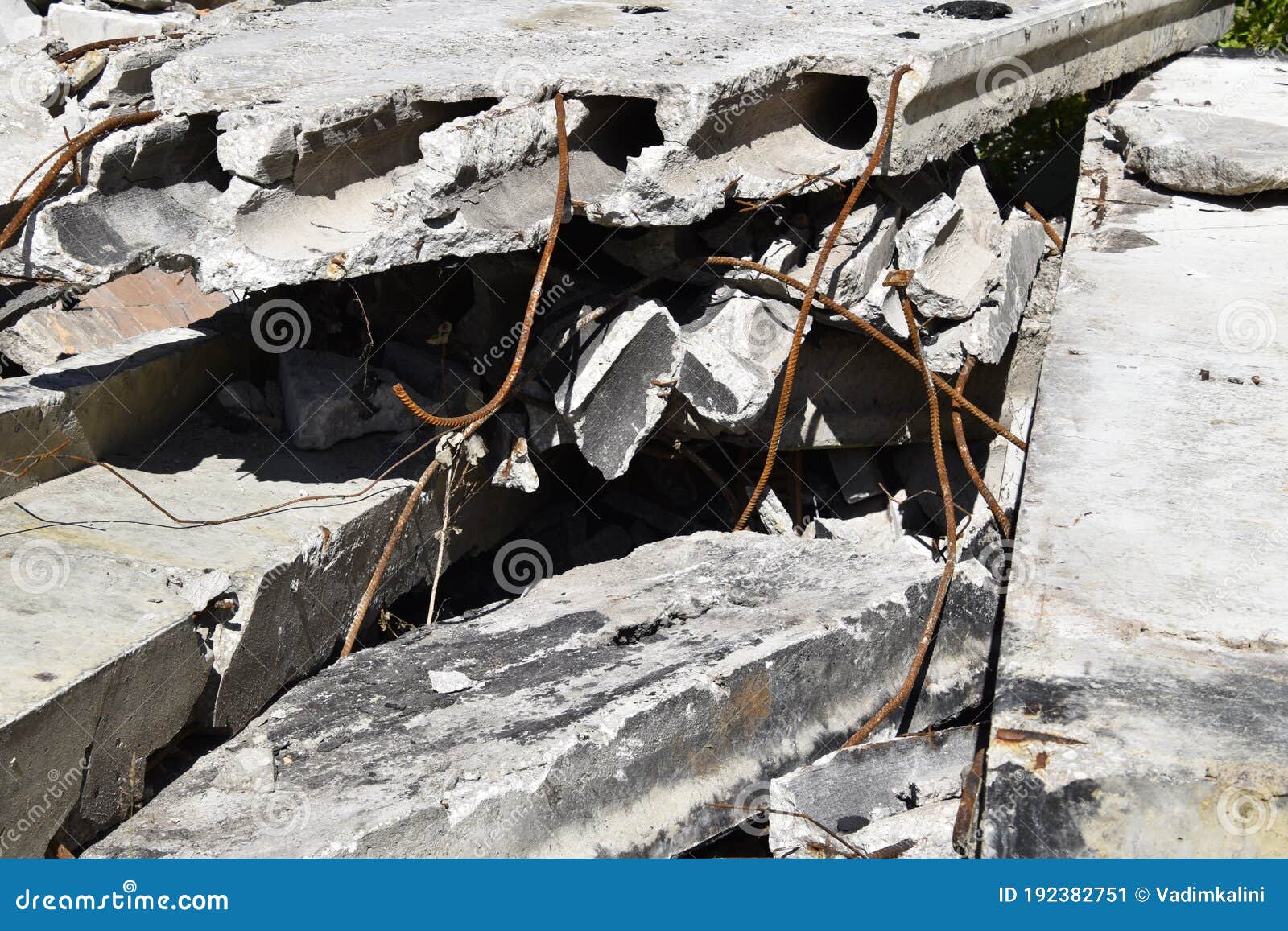 Old Concrete Waste with Rusty Rebar. Stock Image - Image of background ... Old Concrete Waste with Rusty Rebar. Stock Image - Image of background ...