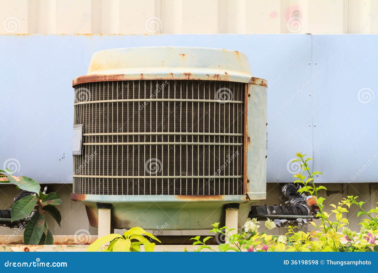 Old condensing unit stock photo. Image of cooling, building - 36198598