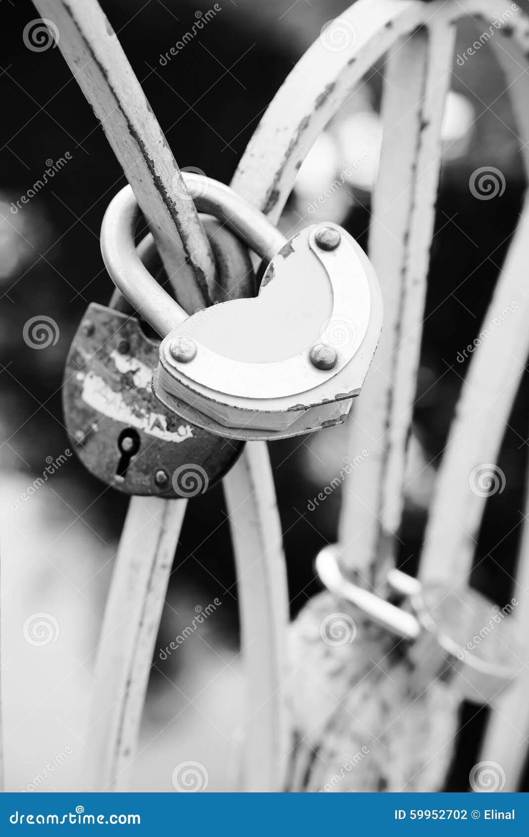 Old Condition Rusty Metal Lock. Shape Heart Stock Photo - Image of ...