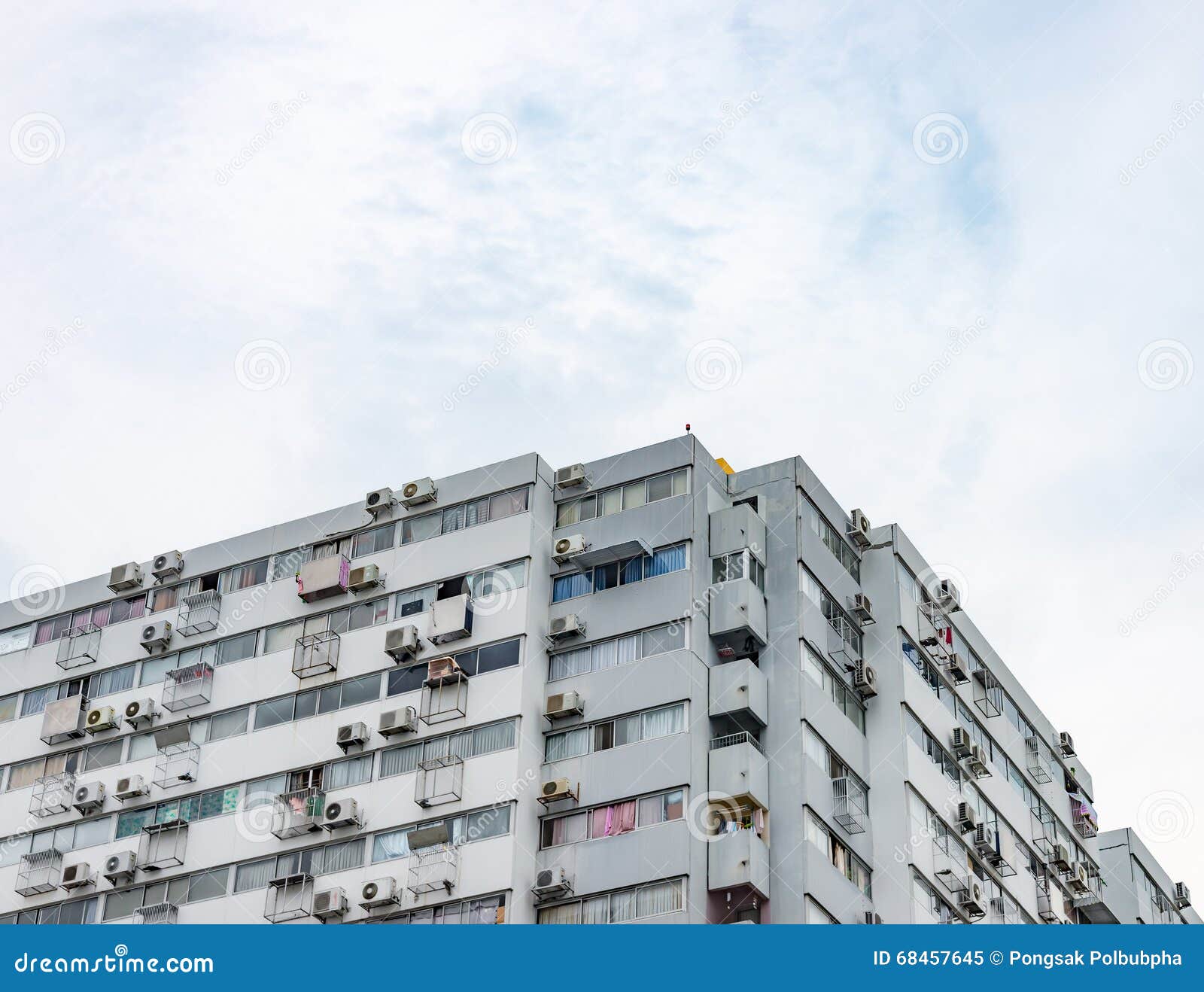 Old condominium building stock image. Image of concrete - 68457645