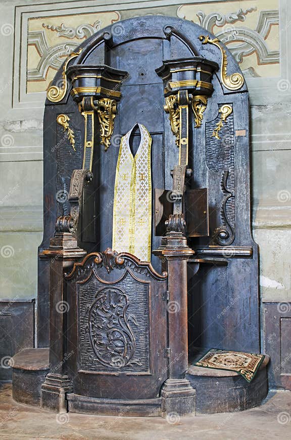 Old confessional stock photo. Image of euro2012, lviv - 25112626