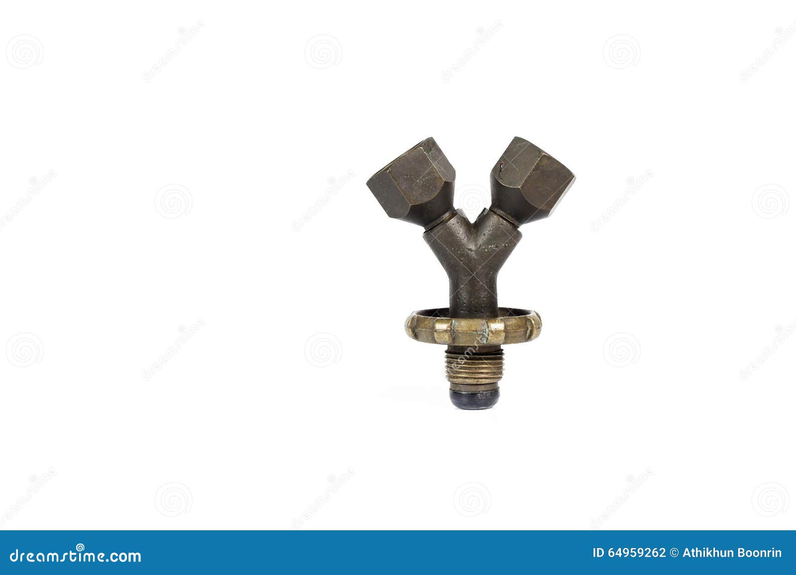 Old Connector Brass Two Way. Stock Photo - Image of industry, abstract ...
