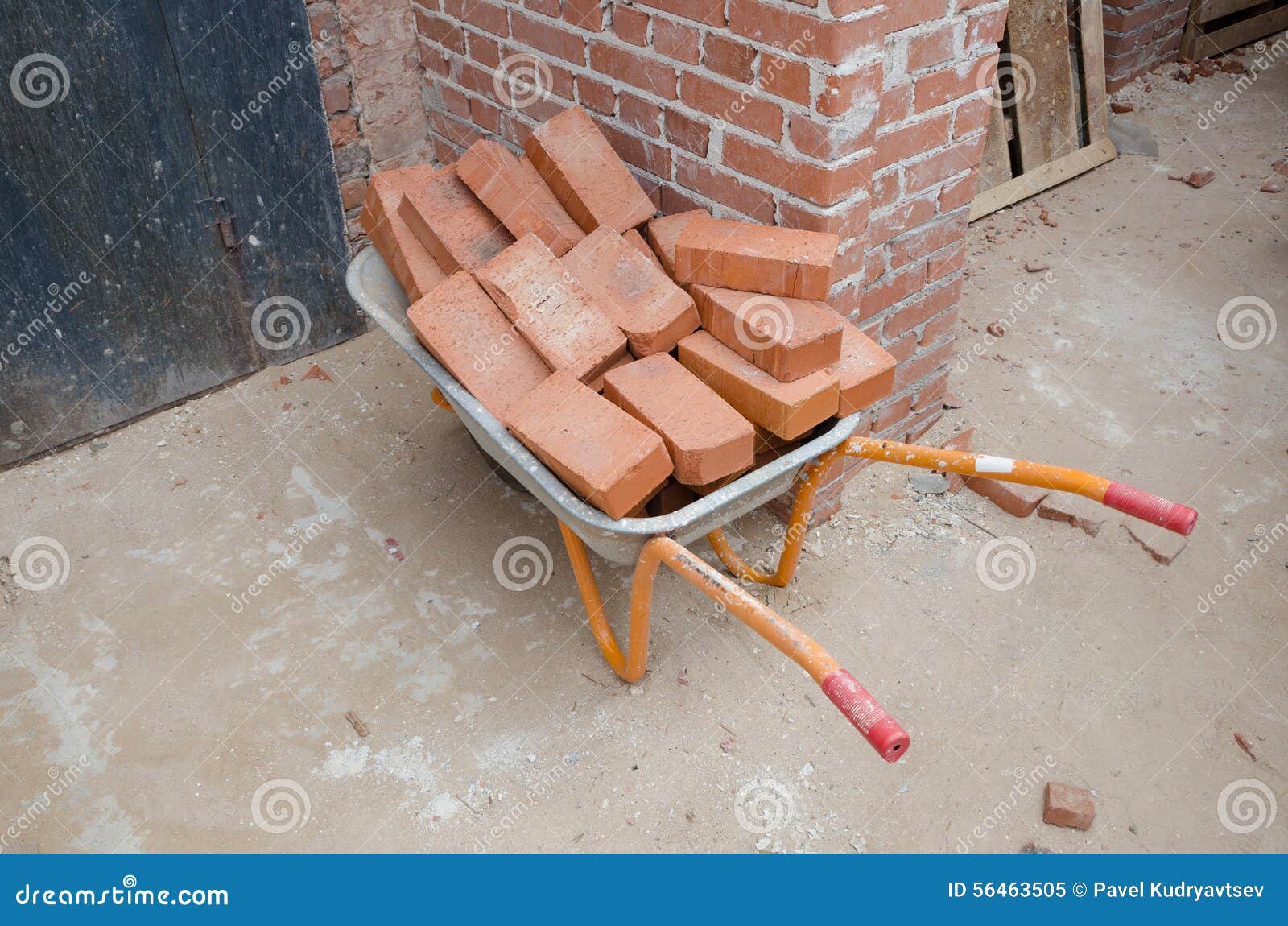 Construction Cart In The Building Store. Carts Loaded With Boards. Shop ...