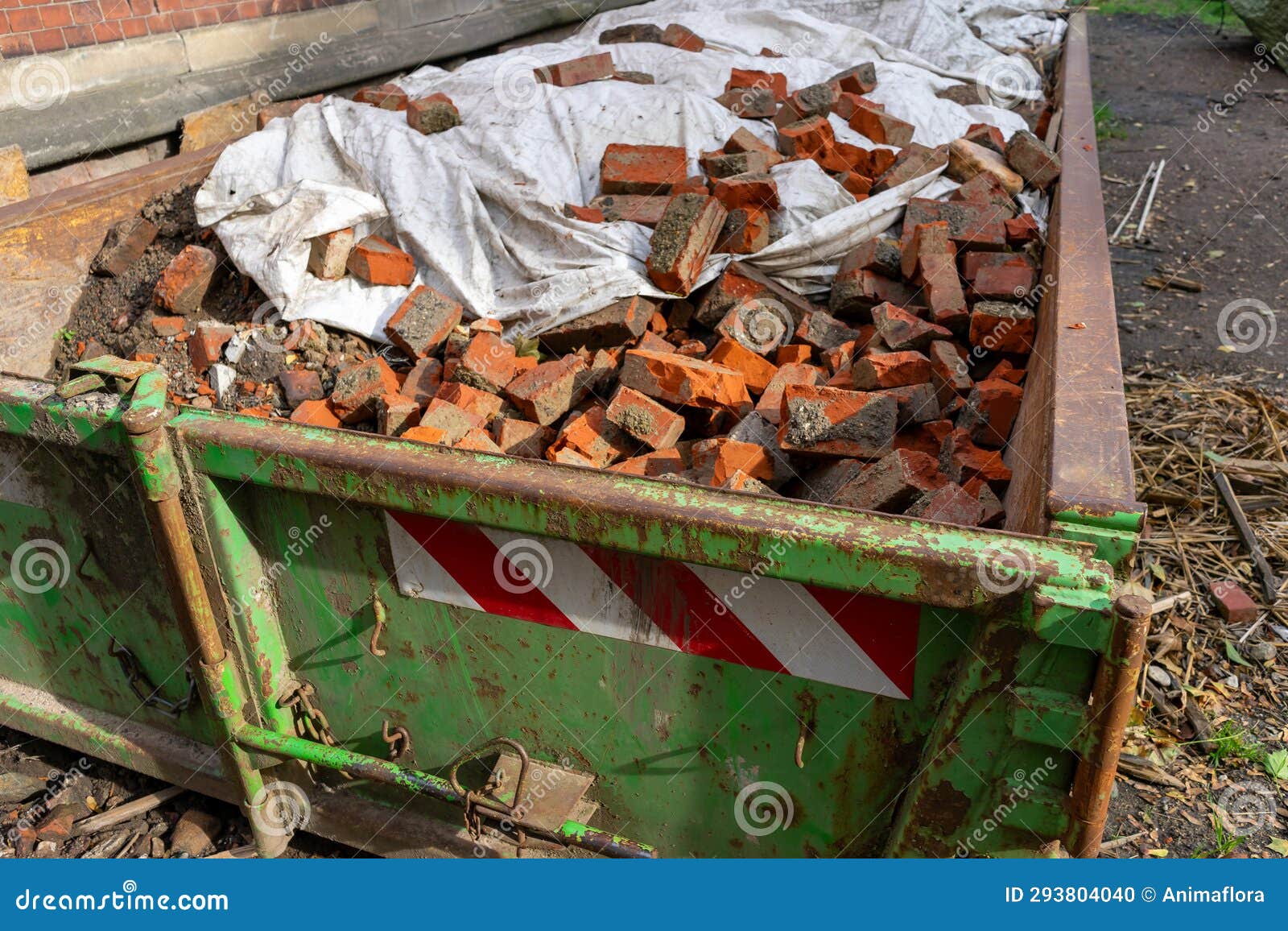 Old Construction Rubble in a Container for Recycling Stock Photo ...