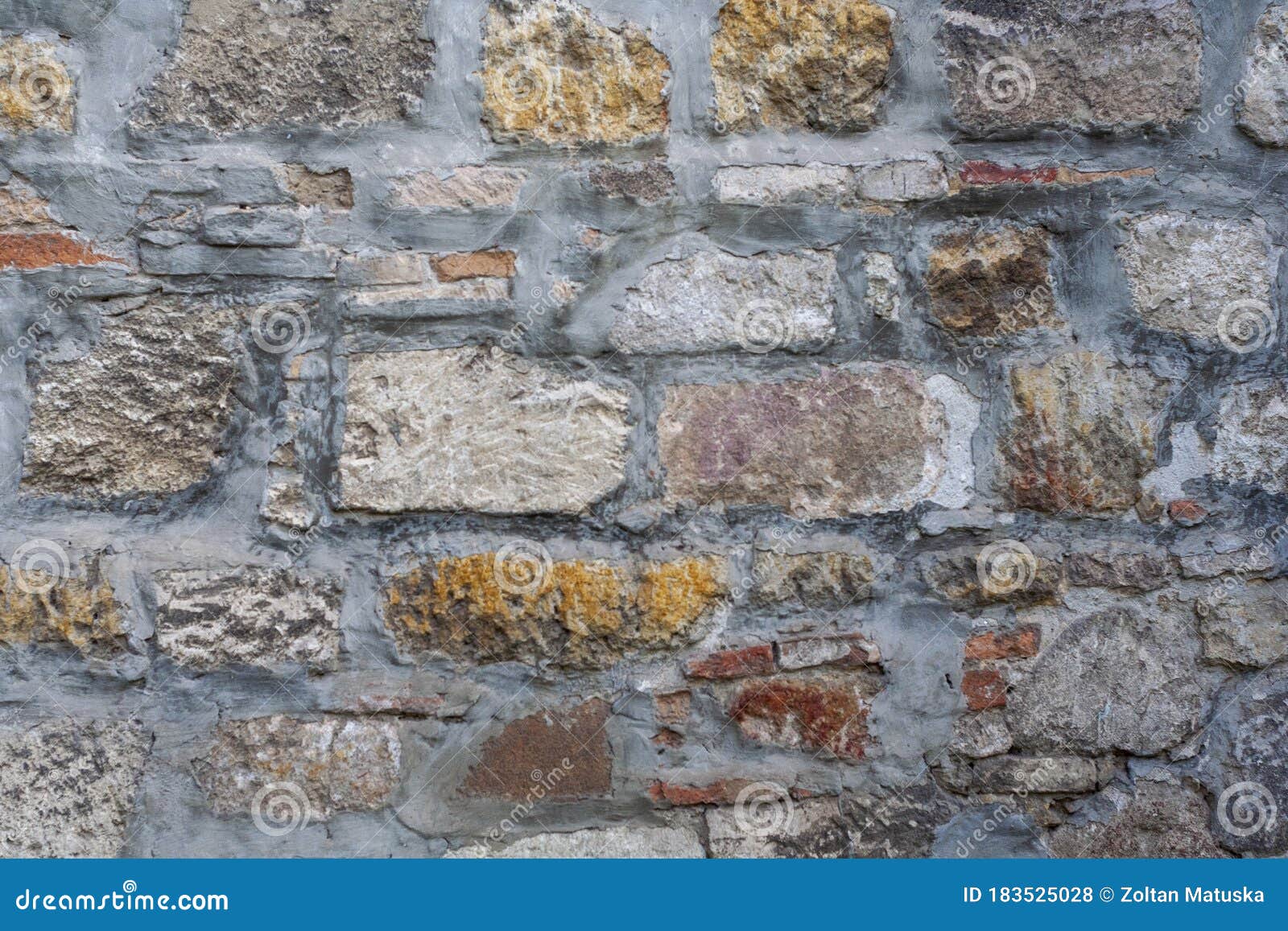Old Construction Texture, Stone Wall with Concrete, Empty Background ...