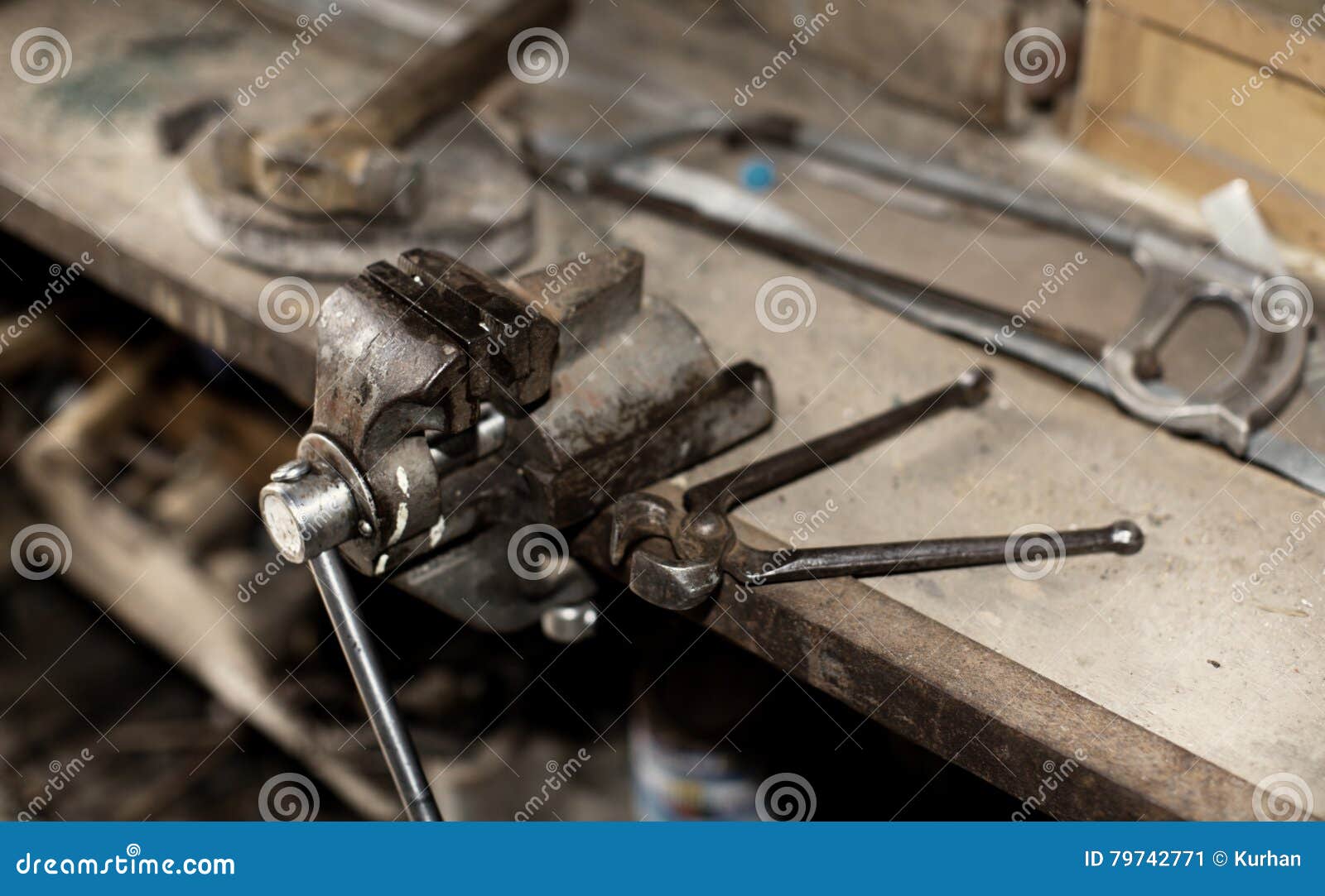 Old construction tools. stock image. Image of shop, rusty - 79742771