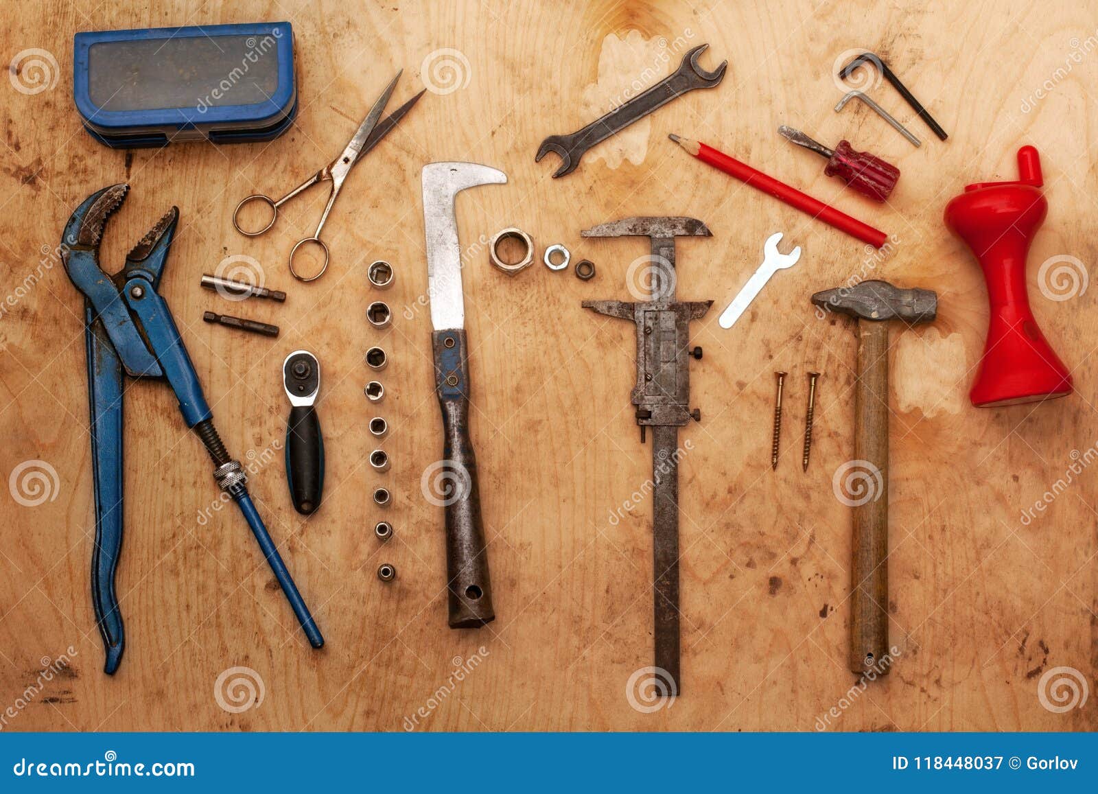 Old Construction Tools Sharp Background Stock Image - Image of ...