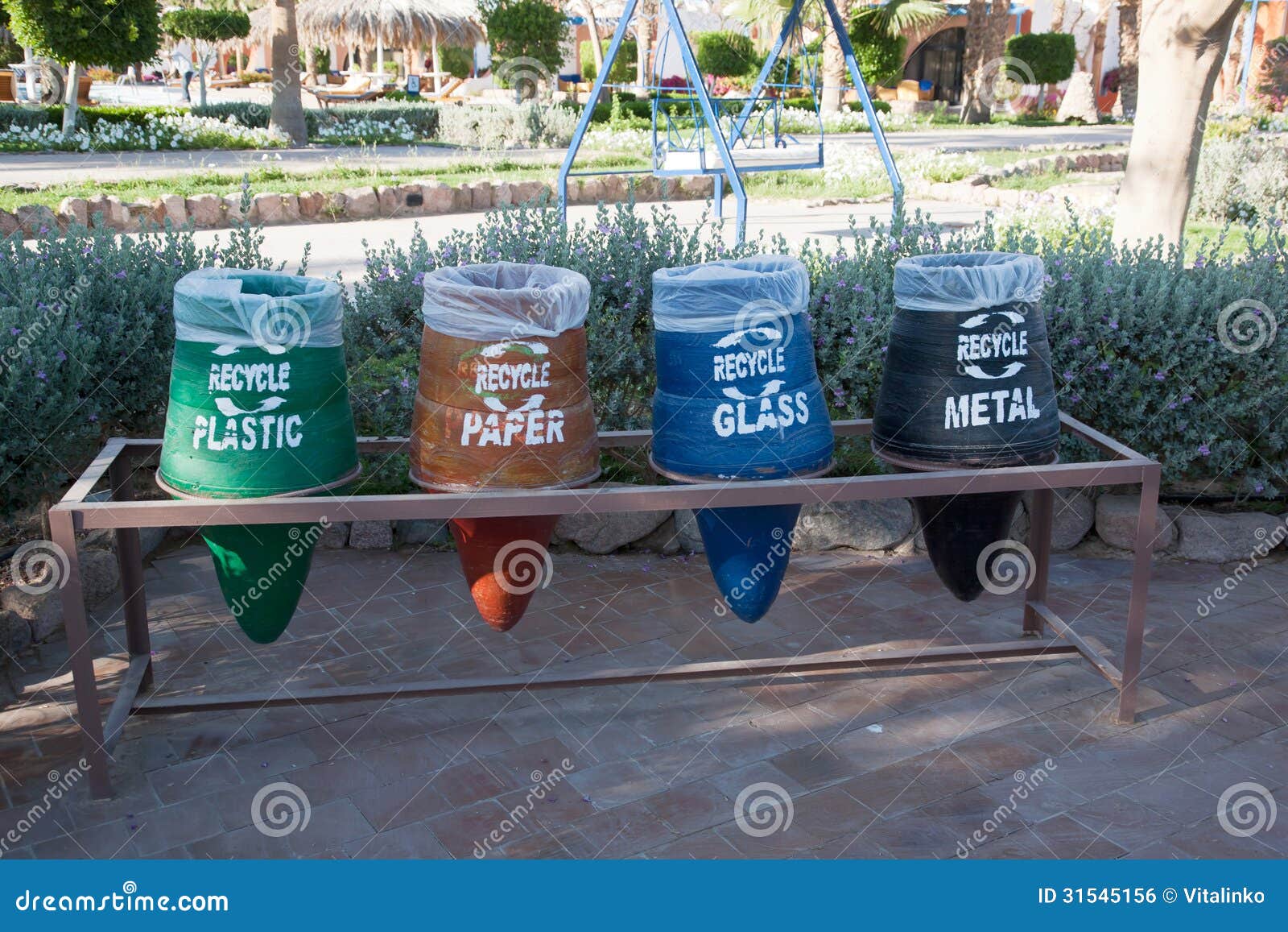 Old Containers for Recycling Waste Sorting Stock Photo - Image of clean ...