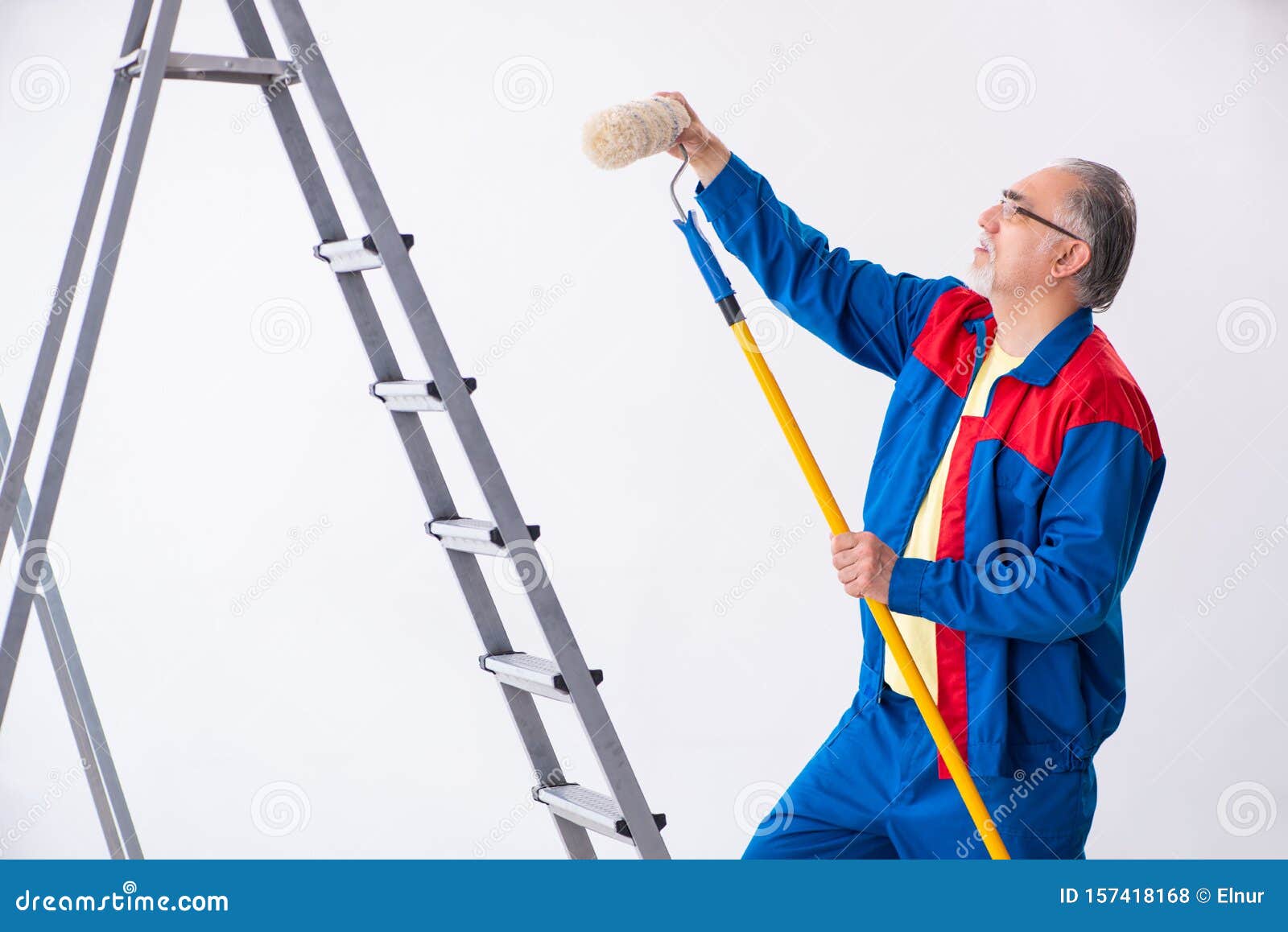 Old Contractor Doing Renovation at Home Stock Photo - Image of design ...