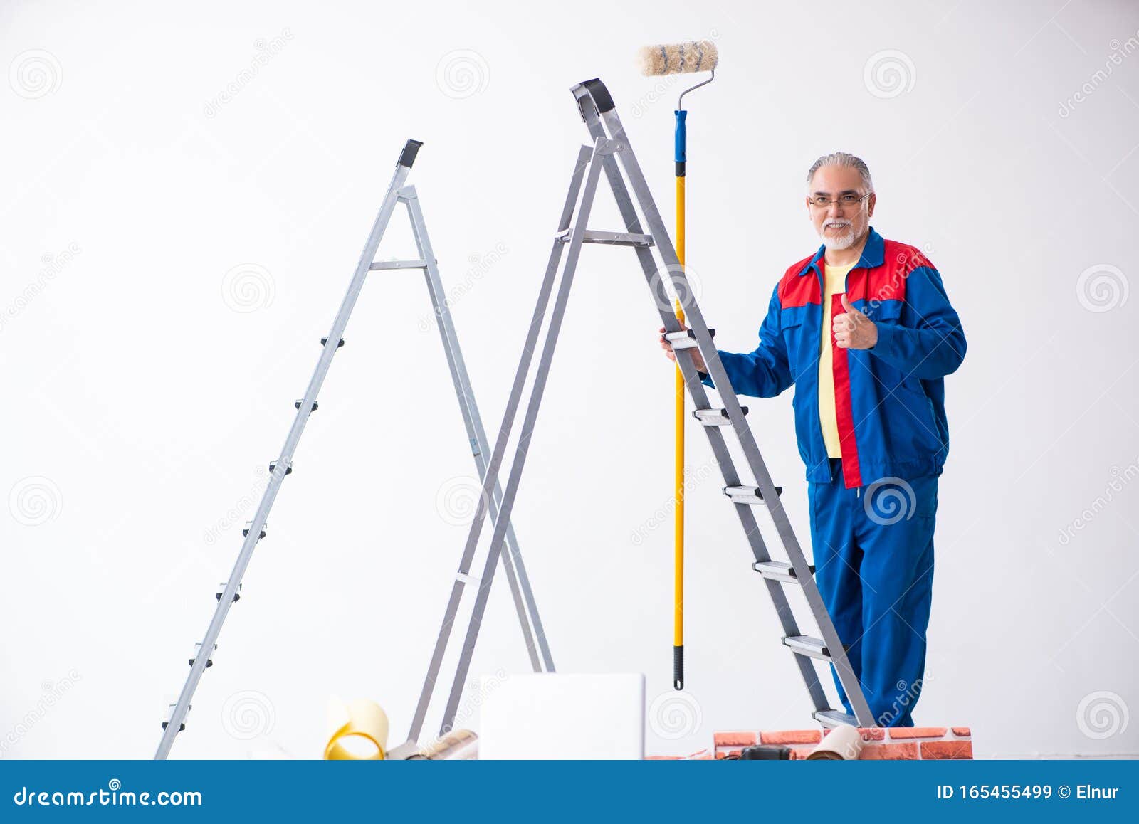 Old Contractor Doing Renovation at Home Stock Image - Image of ...