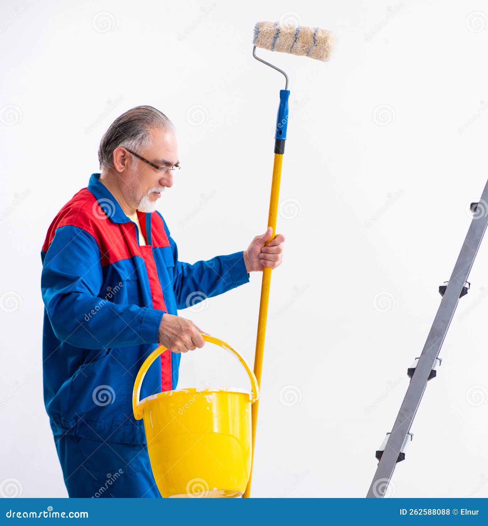 Old Contractor Doing Renovation at Home Stock Photo - Image of ...