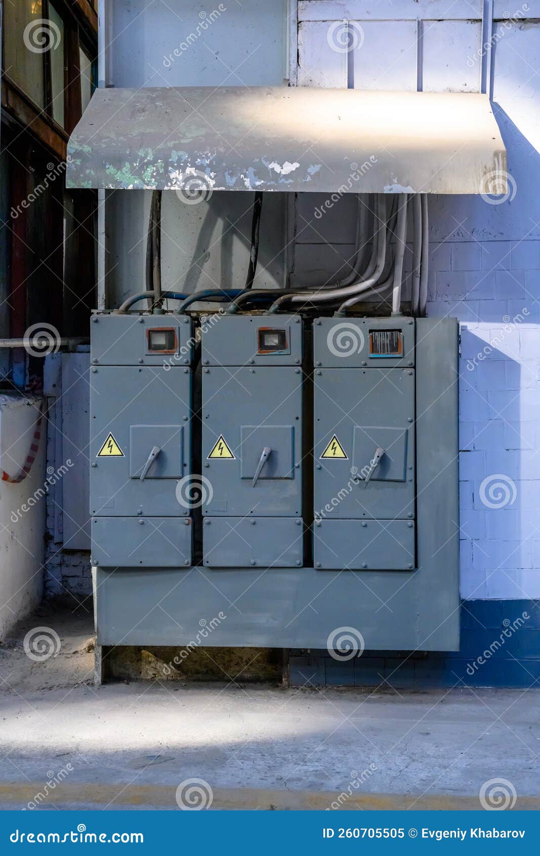 Old Control Cabinet by the Wall. Stock Image - Image of industrial ...