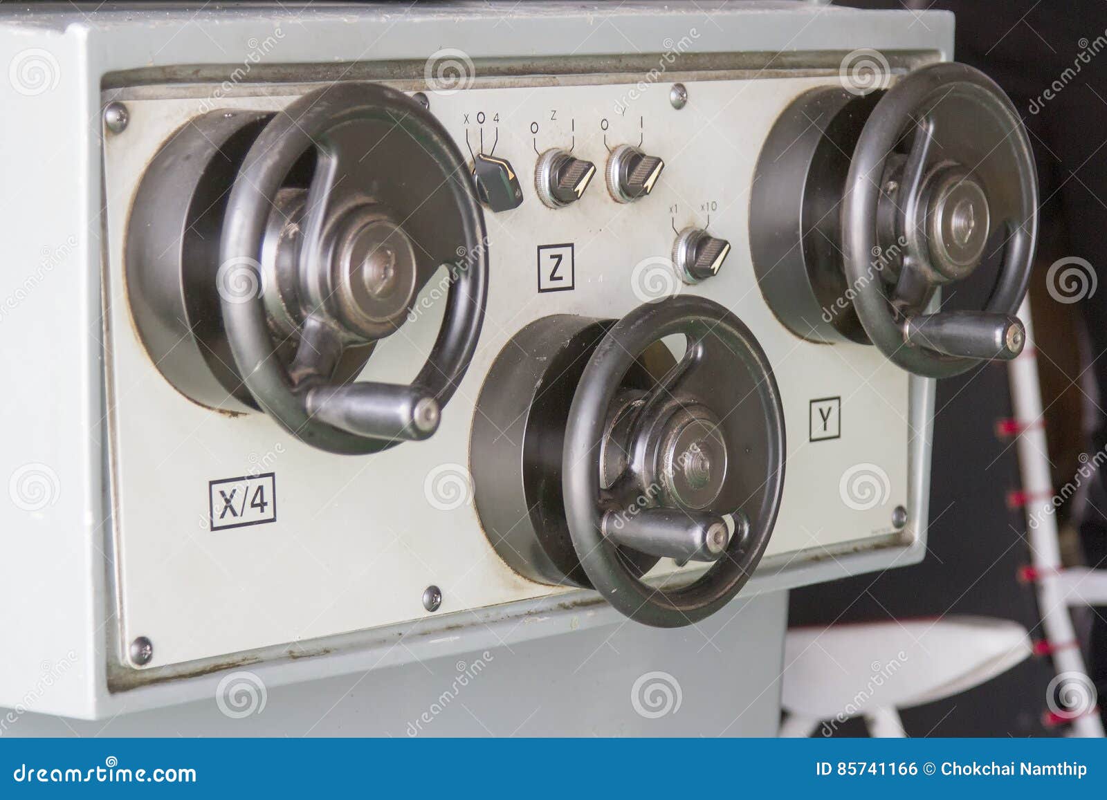 Old Control of Milling Machine for Cutting Material Stock Photo - Image ...