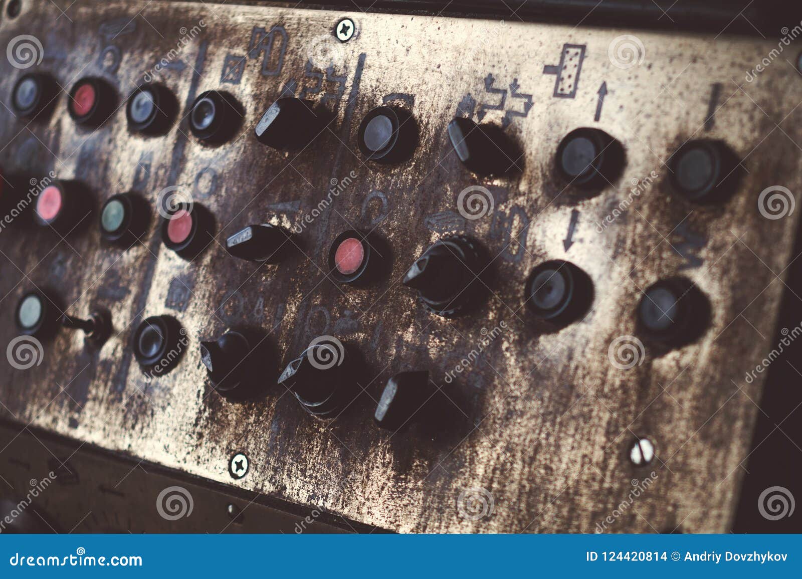 Old Control Panel of the Machine, Vintage Photo. Stock Photo - Image of ...