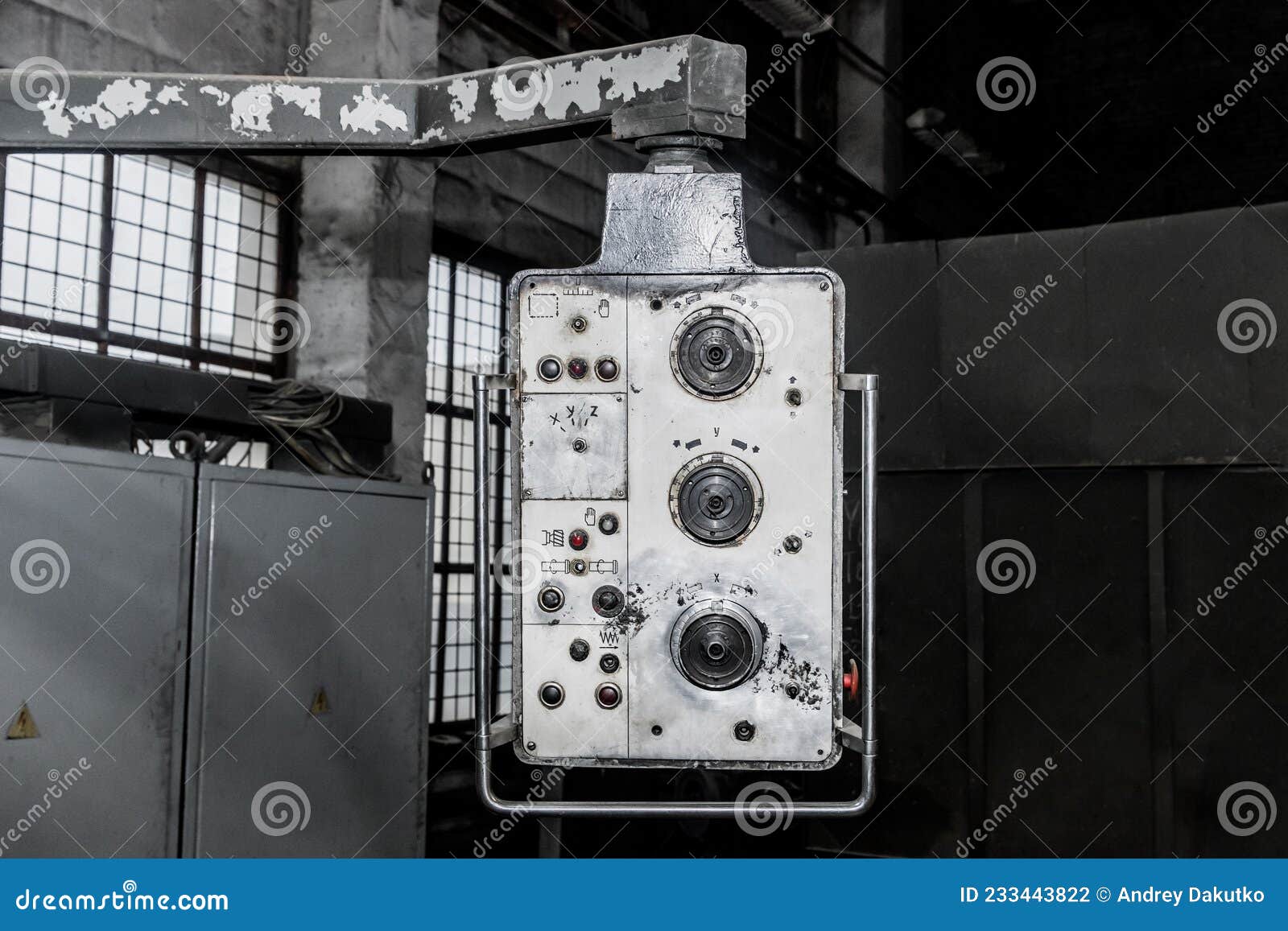 Old Control Panel of Milling Machine Equipment in the Workshop of ...