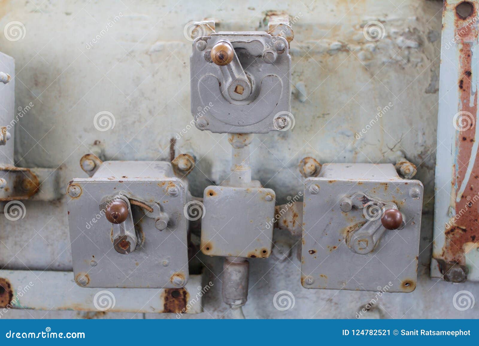 The Old Control Panel on the Old Ship. Stock Image - Image of factory ...