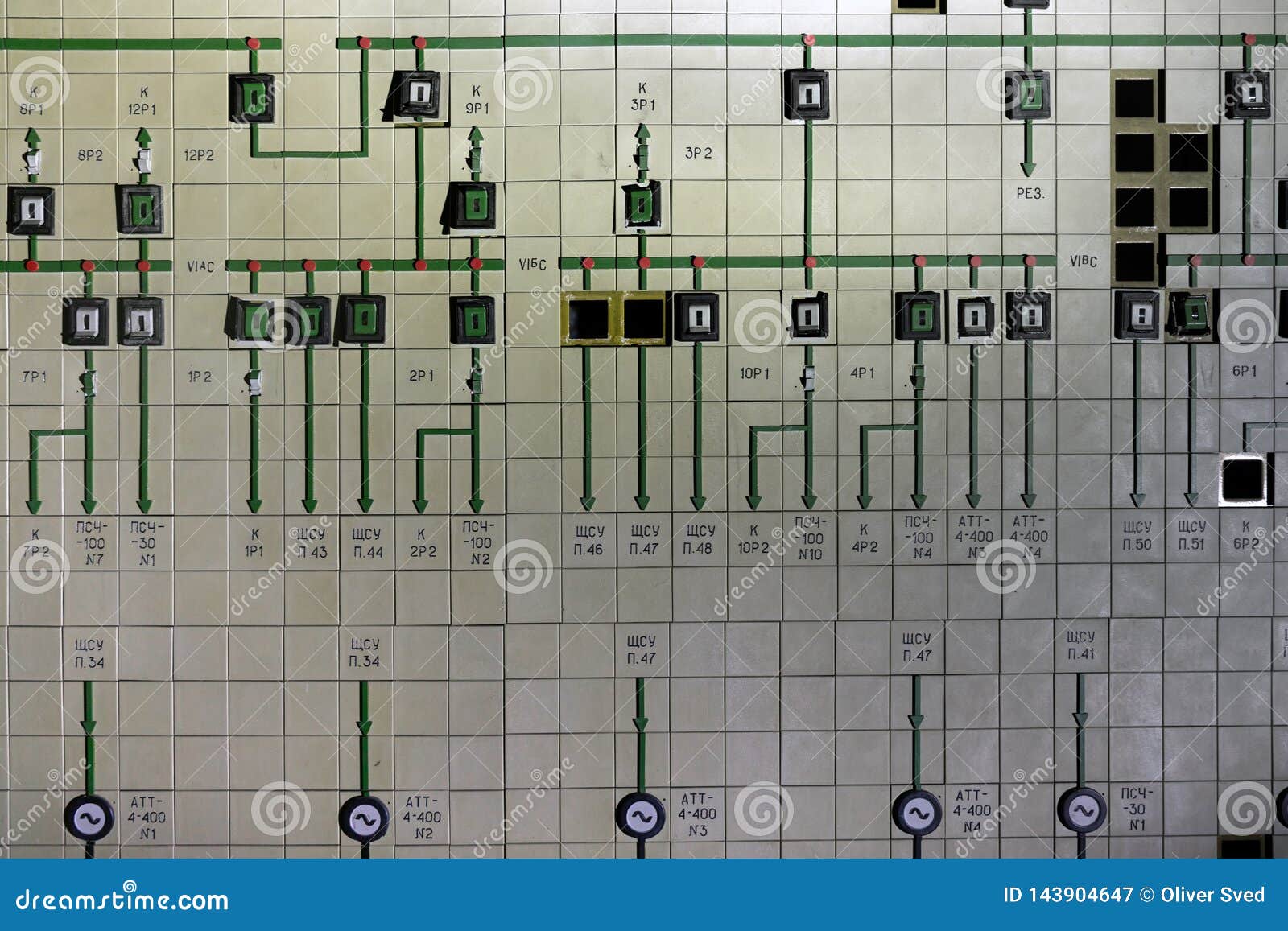 Old Control Panel with Russian Symbols Stock Image - Image of room ...