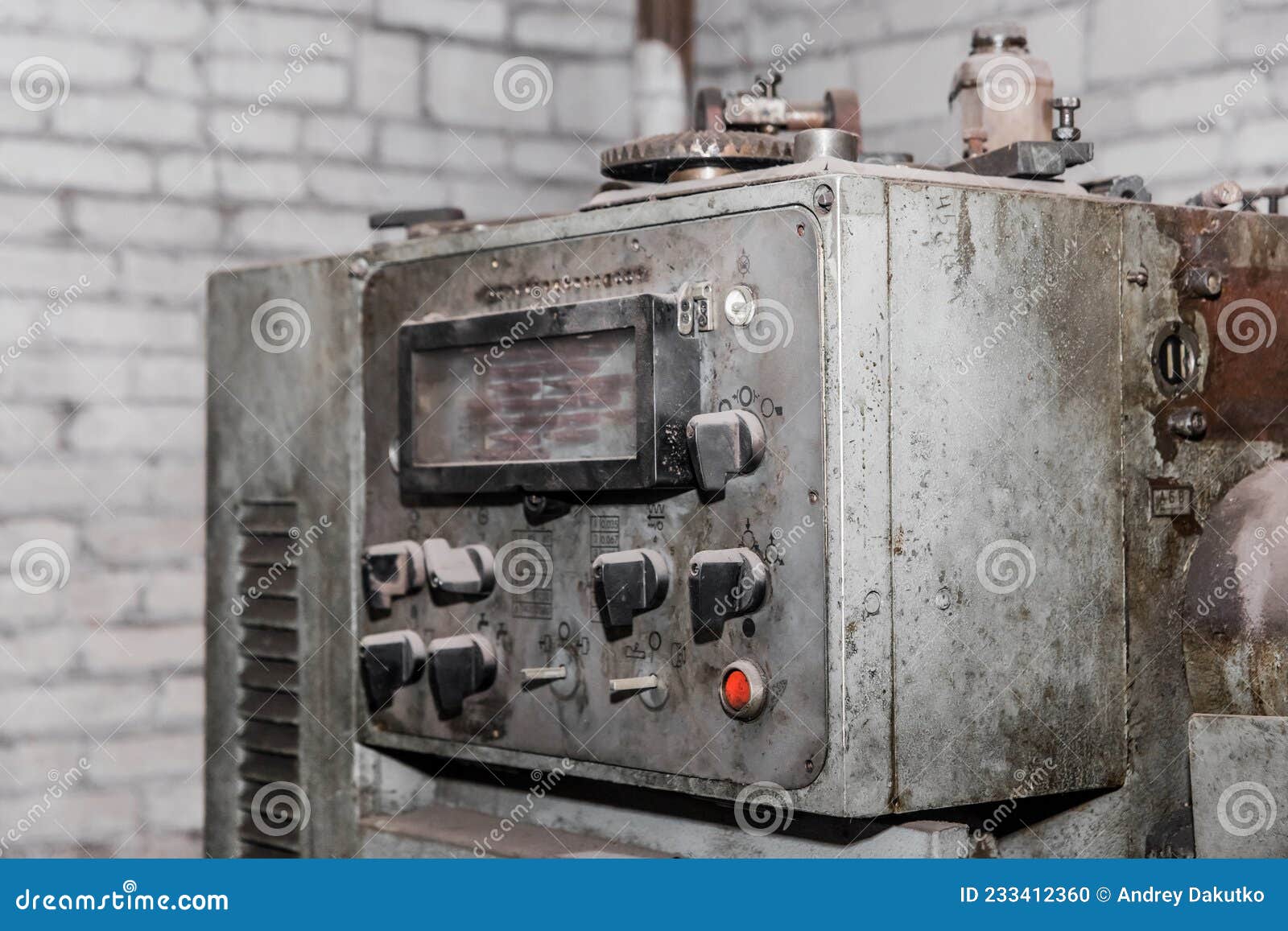 Old Control Panel of the Turning Turret of Industrial Equipment in the ...