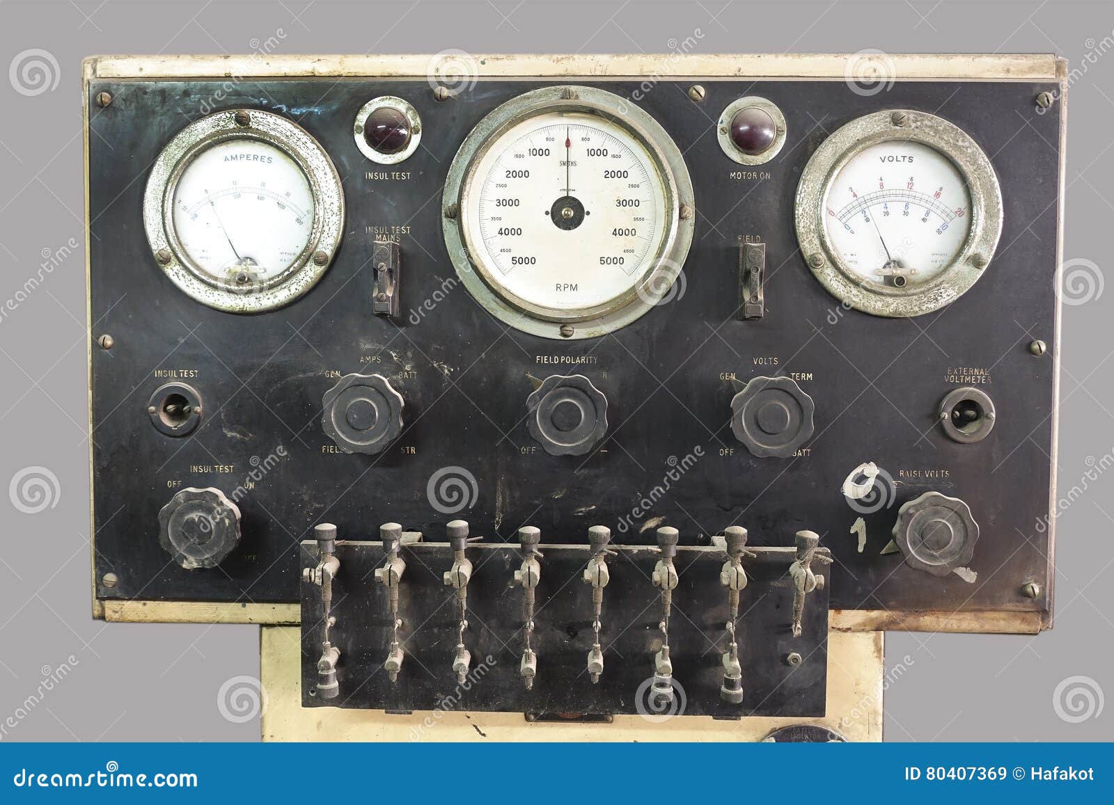 Old Control Panel with Valves and Gauges Stock Image - Image of levers ...