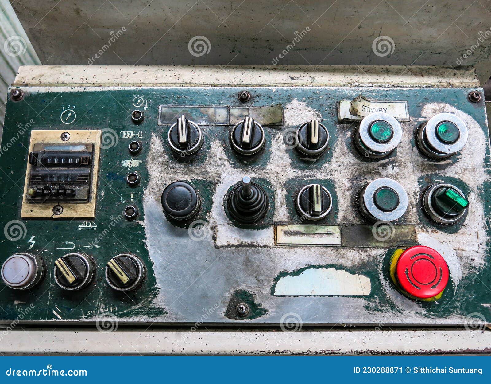 An Old Controller Box Controls the Machine Command. in an Incomplete ...
