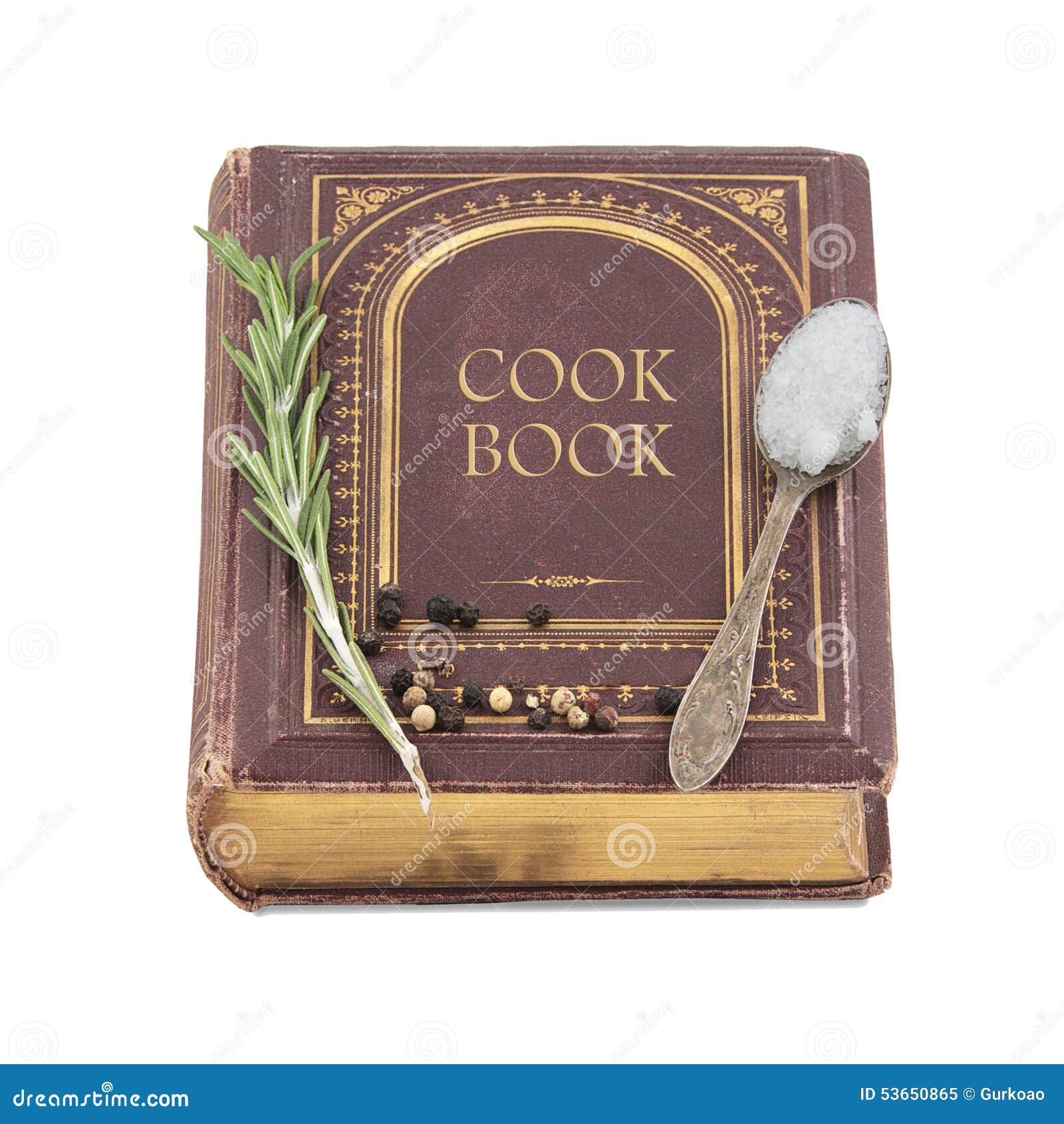 Old cookbook stock image. Image of salt, green, isolated - 53650865