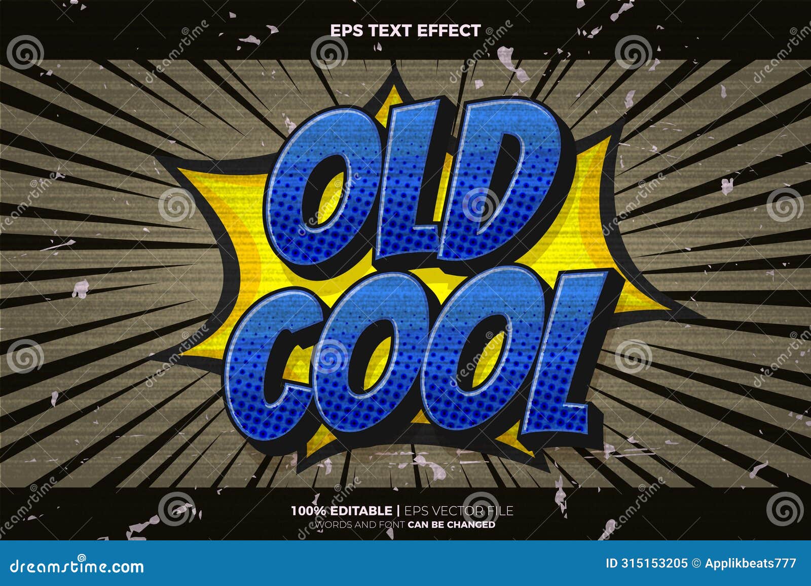 Old Cool Retro Vintage Comic Cartoon Super Hero Text Effect Stock ...