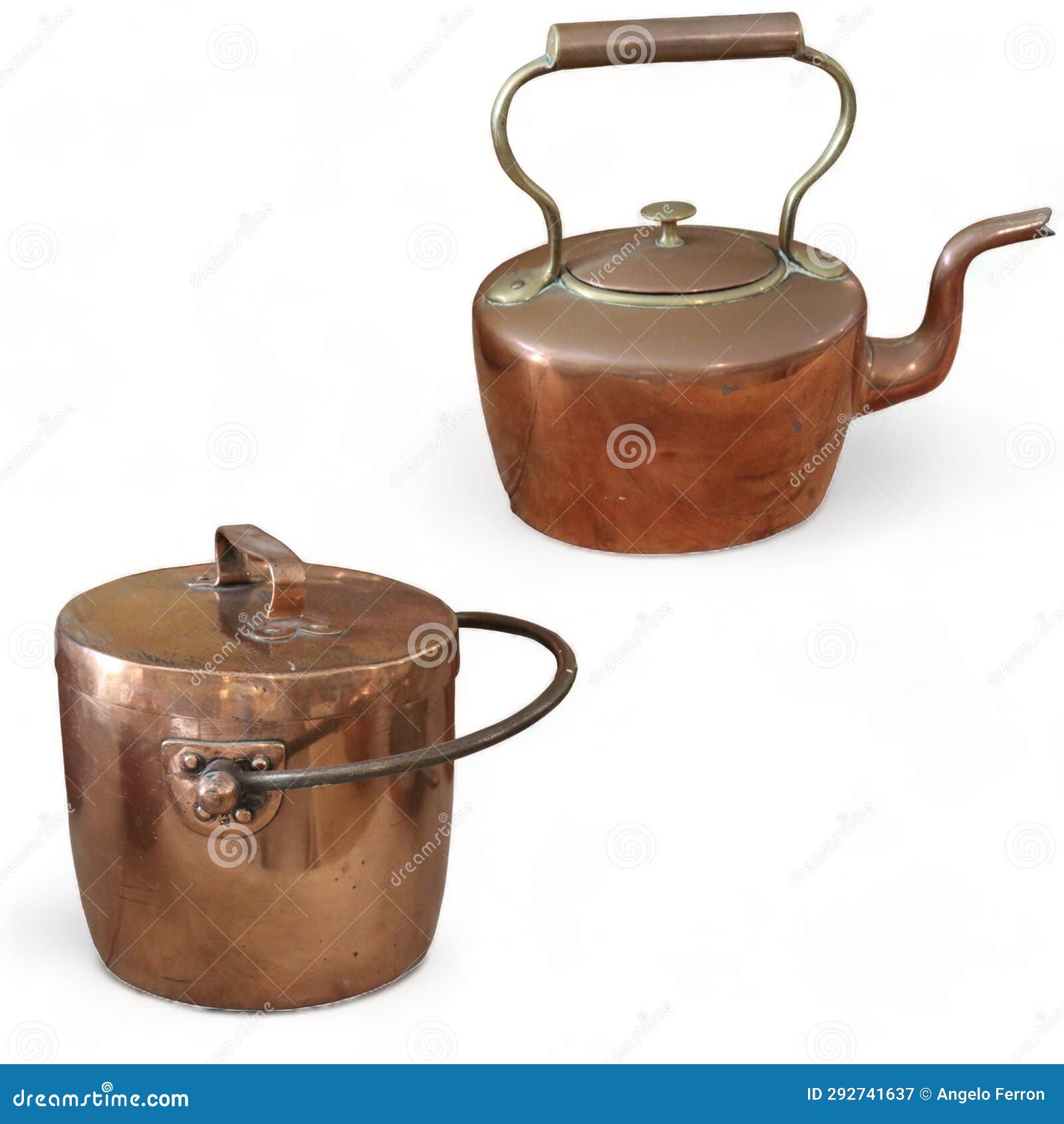 Old Copper Metal Kitchen Utensils- Stock Image - Image of feast, market ...
