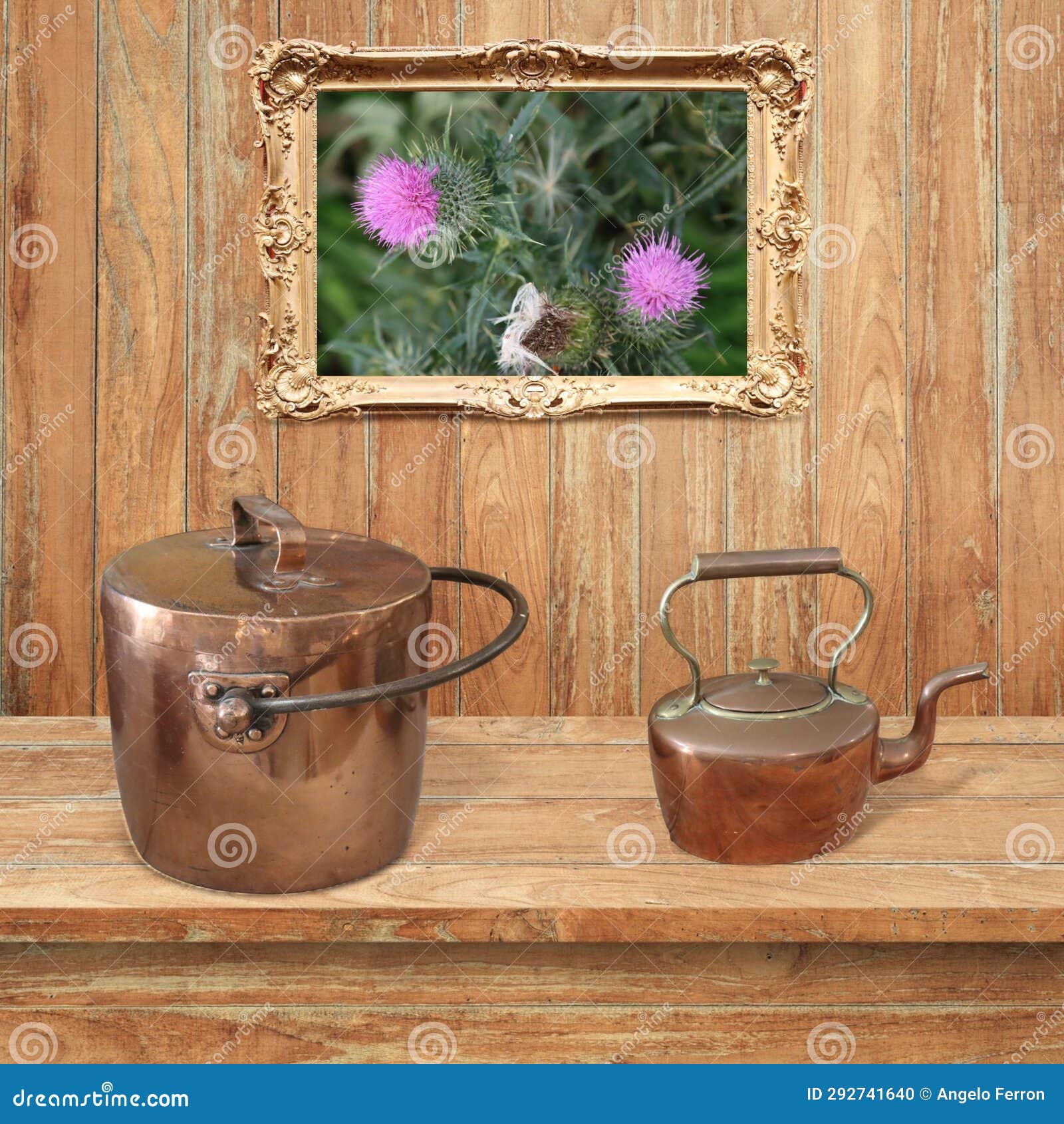 Old Copper Metal Kitchen Utensils- Stock Photo - Image of luxury, shiny ...