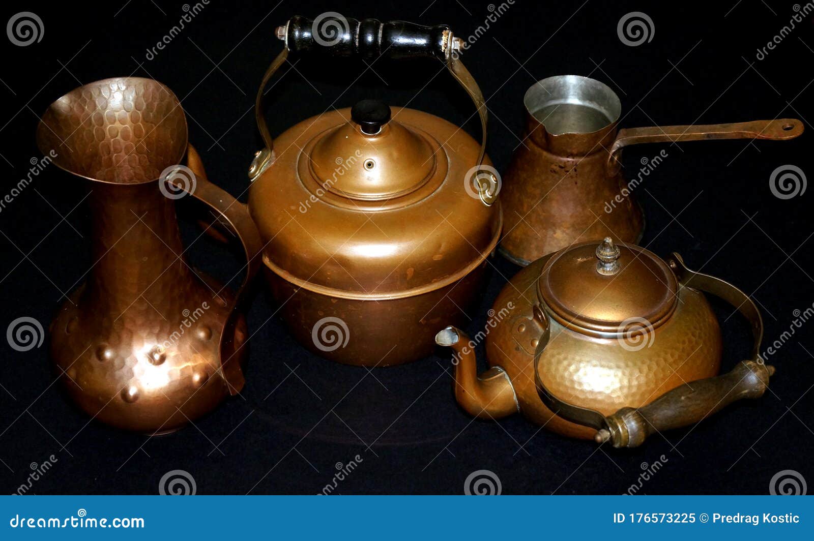 Old copper objects stock image. Image of black, material - 176573225