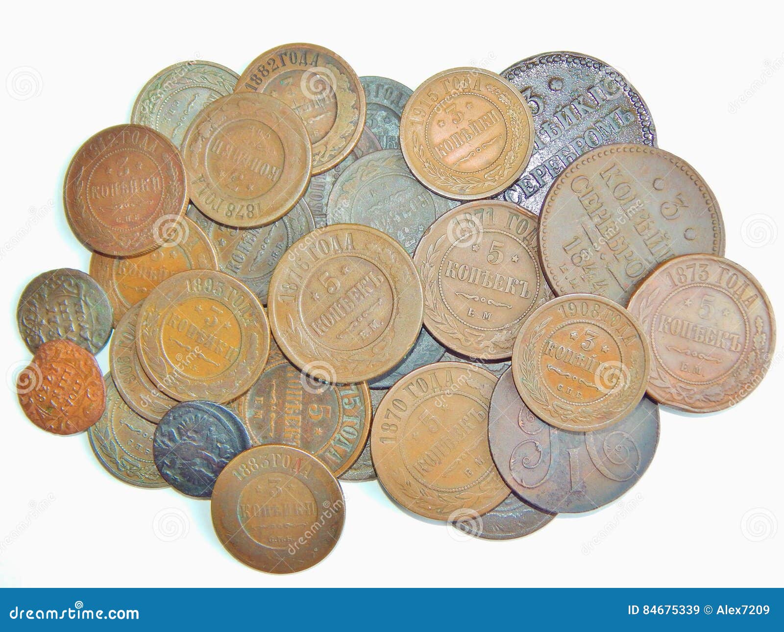 Old copper Russian coin stock image. Image of coat, copper - 84675339