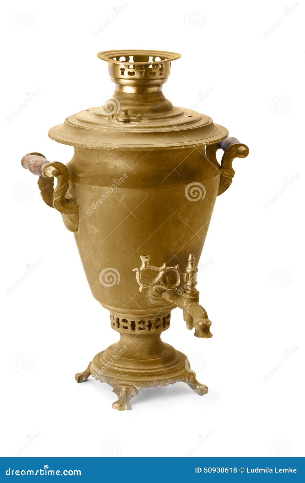 Old copper samovar stock photo. Image of isolated, kitchen - 50930618